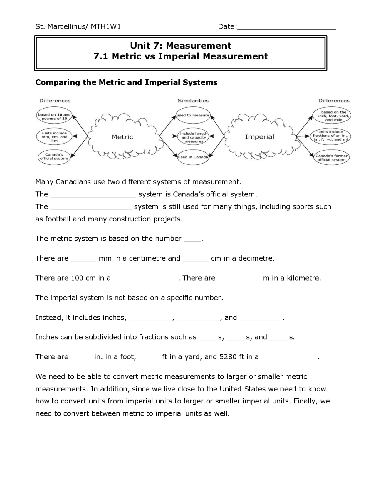 unit 7 measurement math lessons grade 9 | Lecture notes Mathematics ...