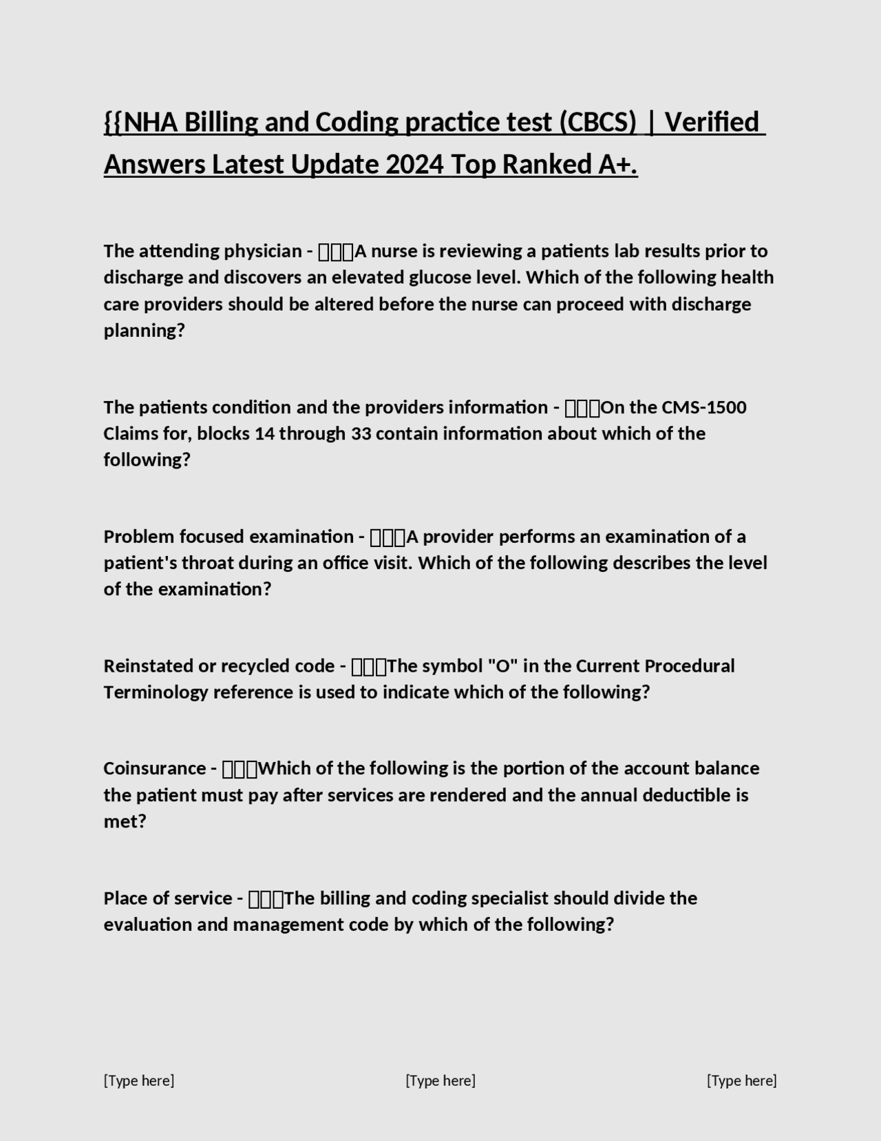 Nha Billing And Coding Practice Test