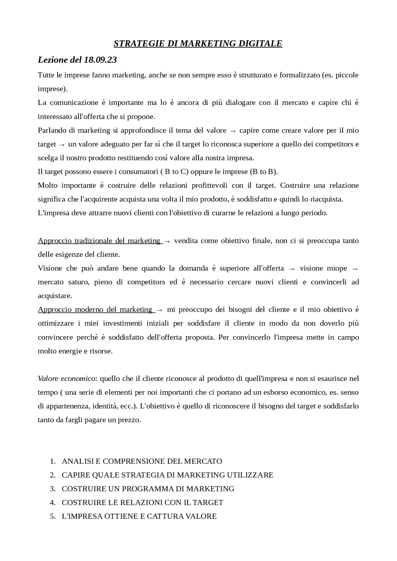 Strategie di Marketing: Analisi e Implementazione | Appunti di Marketing | Docsity