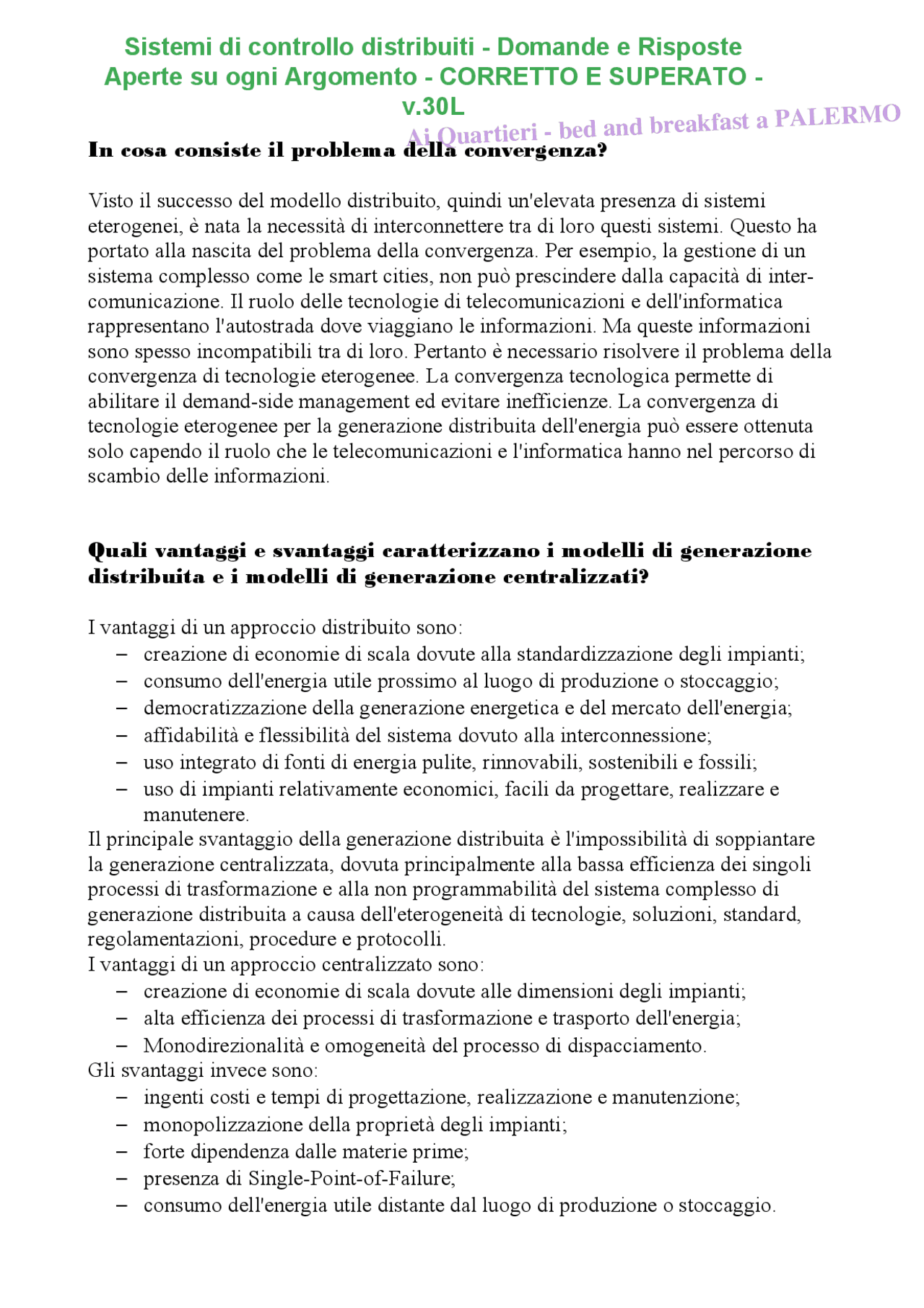 Sistemi di controllo distribuiti - Domande e Risposte Aperte su ogni ...