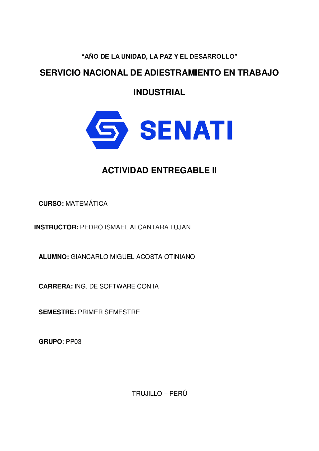 actividad entregable | Ejercicios de Matemáticas | Docsity