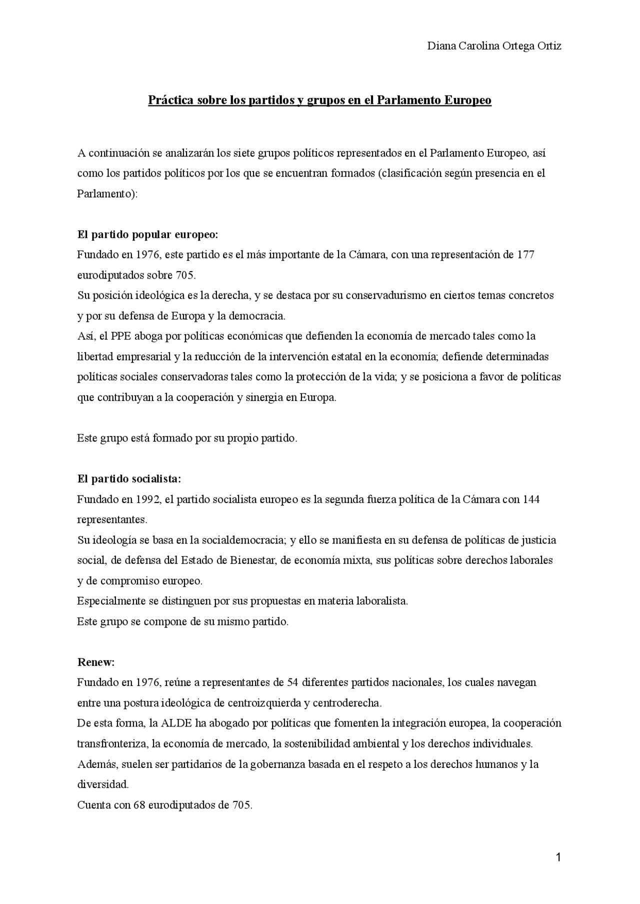 Práctica sobre los tipos de grupos políticos en el PE | Ejercicios de Política de la Unión ...
