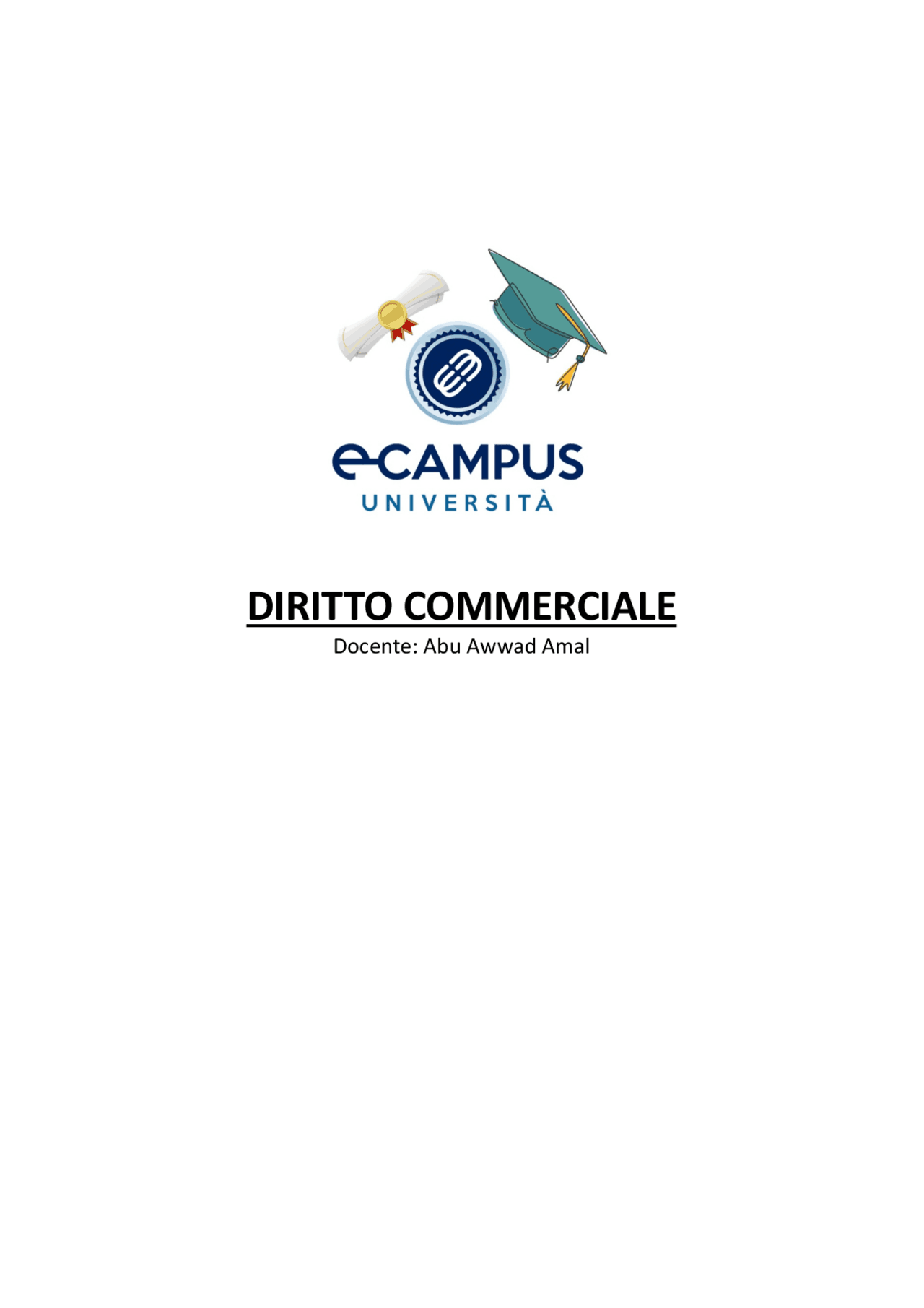 Paniere DIRITTO COMMERCIALE (APERTE) - Prof. Amal Abu Awwad | Panieri di Diritto Commerciale ...