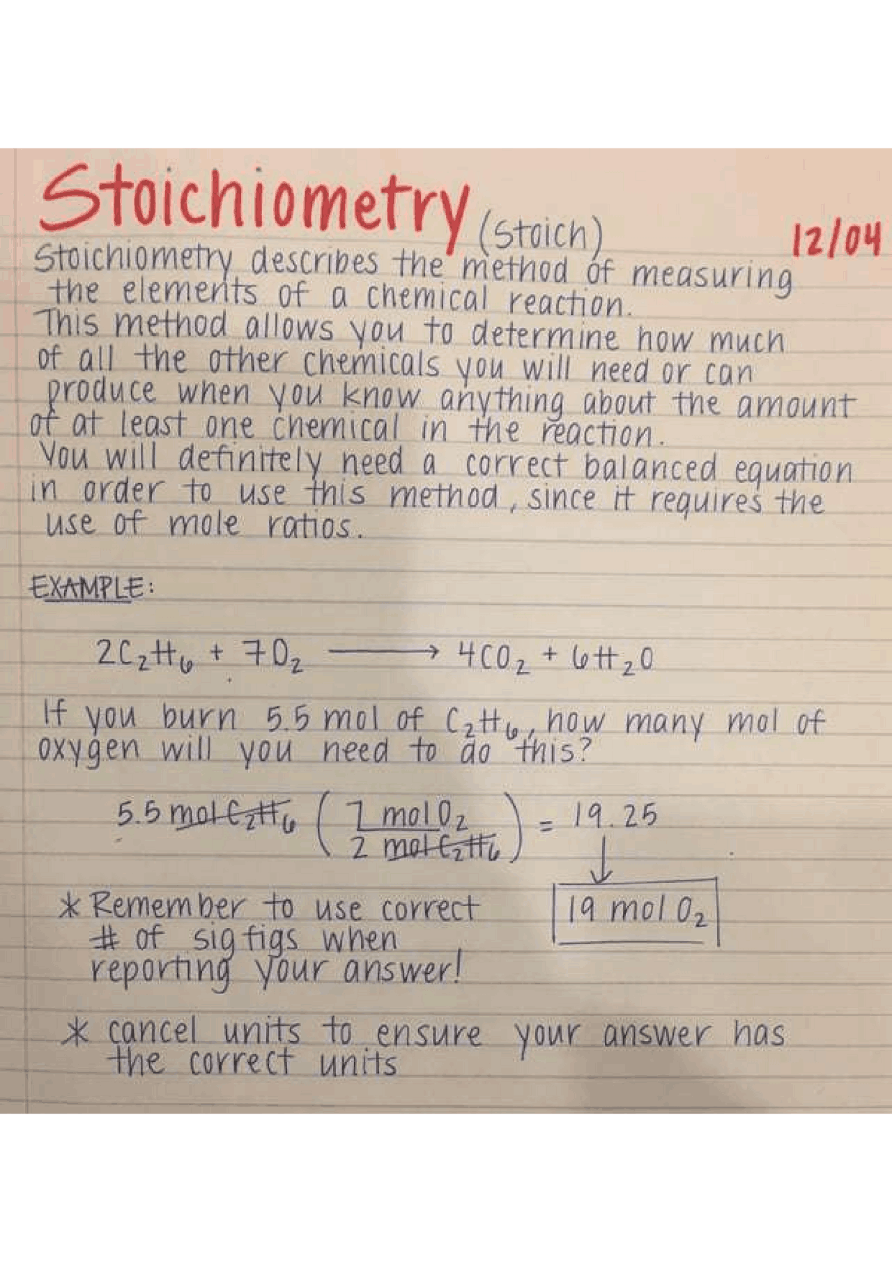 stoichiometry notes from chemistry class | Lecture notes Stoichiometry ...
