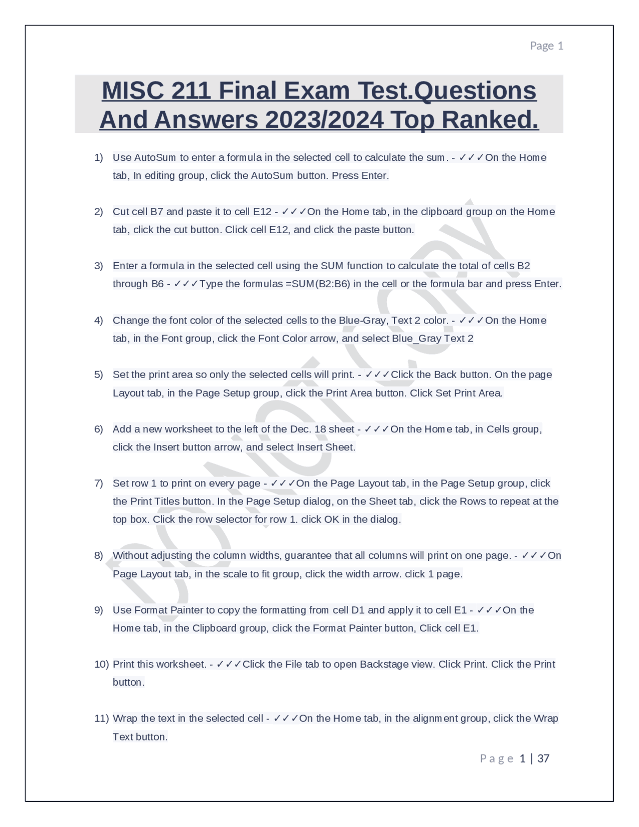 MISC 211 Final Exam Test.Questions And Answers 2023/2024 Top Ranked ...