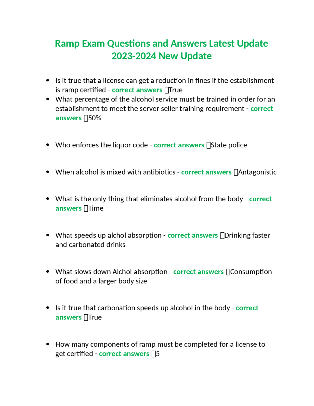 Ramp Exam Questions and Answers Latest Update 2023-2024 New Update ...