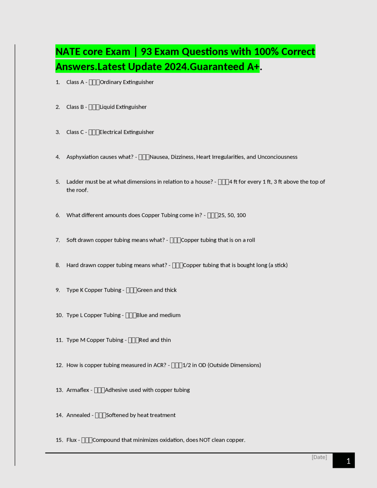 NATE core Exam | 93 Exam Questions with 100% Correct Answers.Latest ...