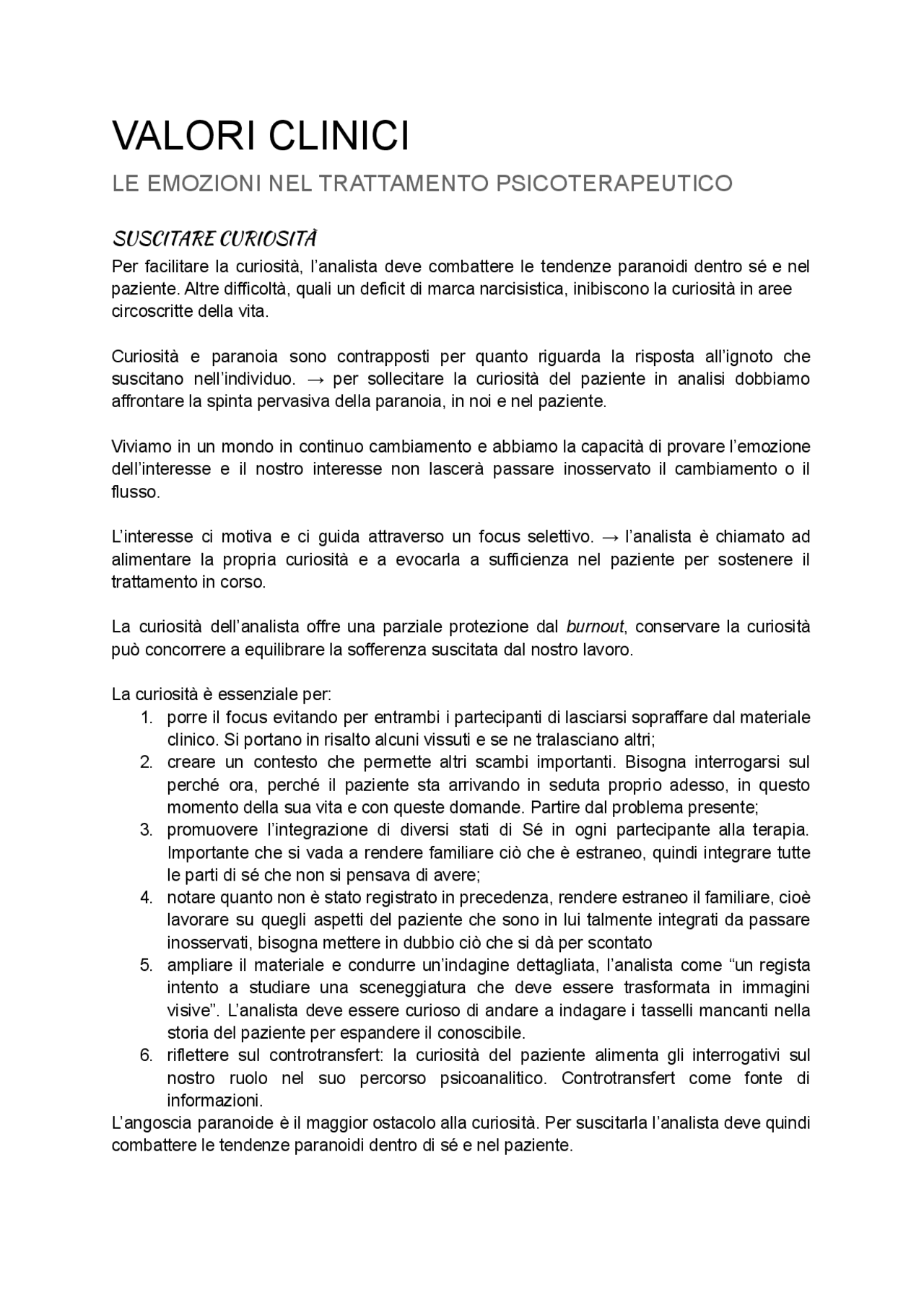 Valori clinici. Le emozioni nel trattamento psicoterapeutico. | Sintesi ...