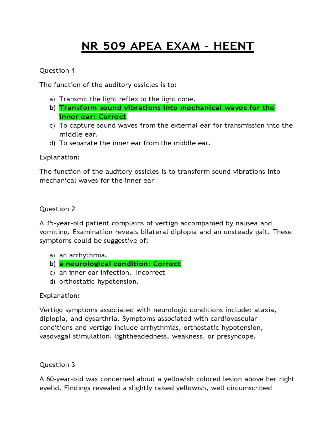 NR 509 APEA EXAM 50 QUESTIONS WITH CORRECT ANSWERS 2023 | Exams Nursing ...