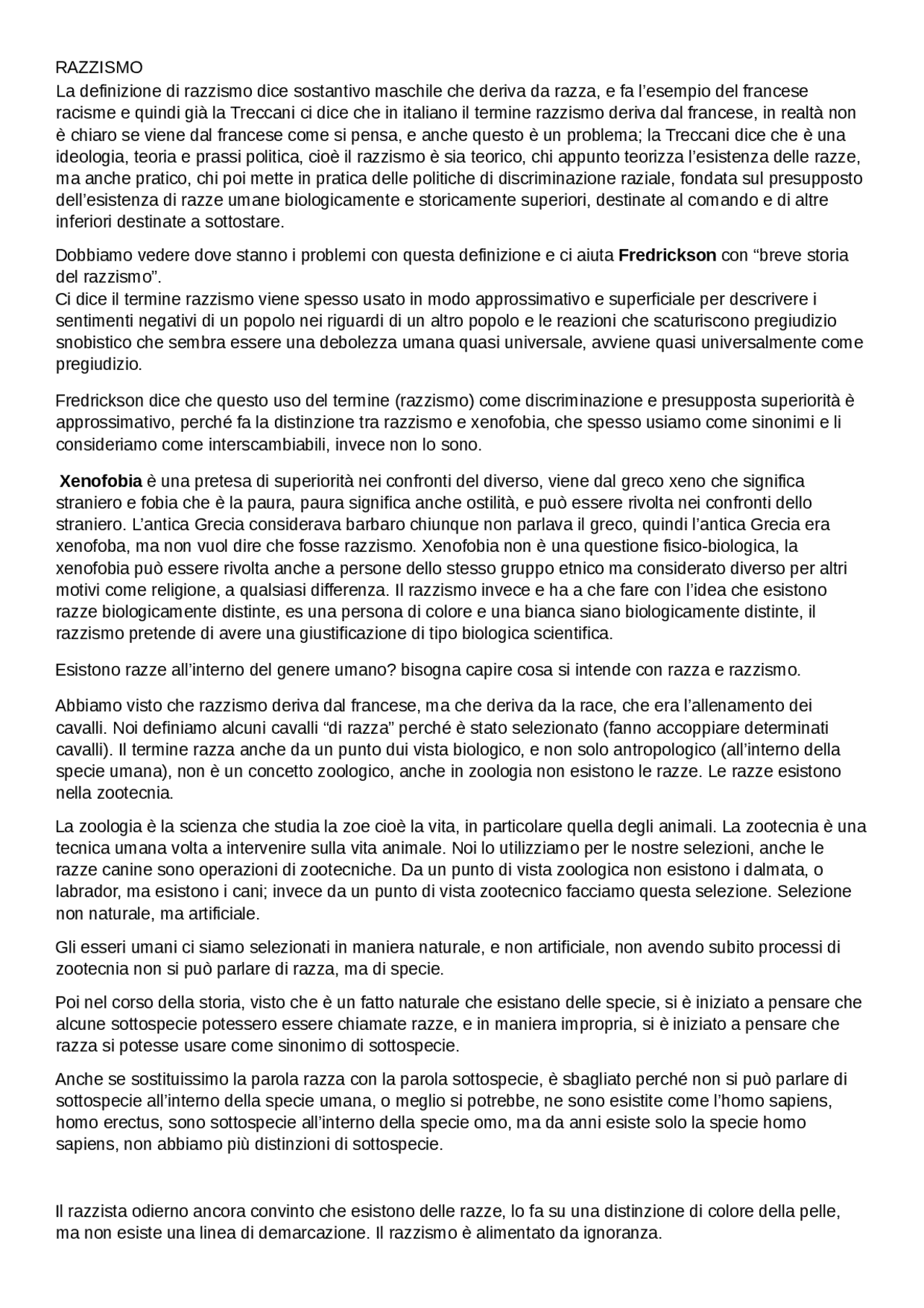 Razzismo: cos'è? Differenza razzismo e xenofobia | Guide, Progetti e Ricerche di Storia | Docsity