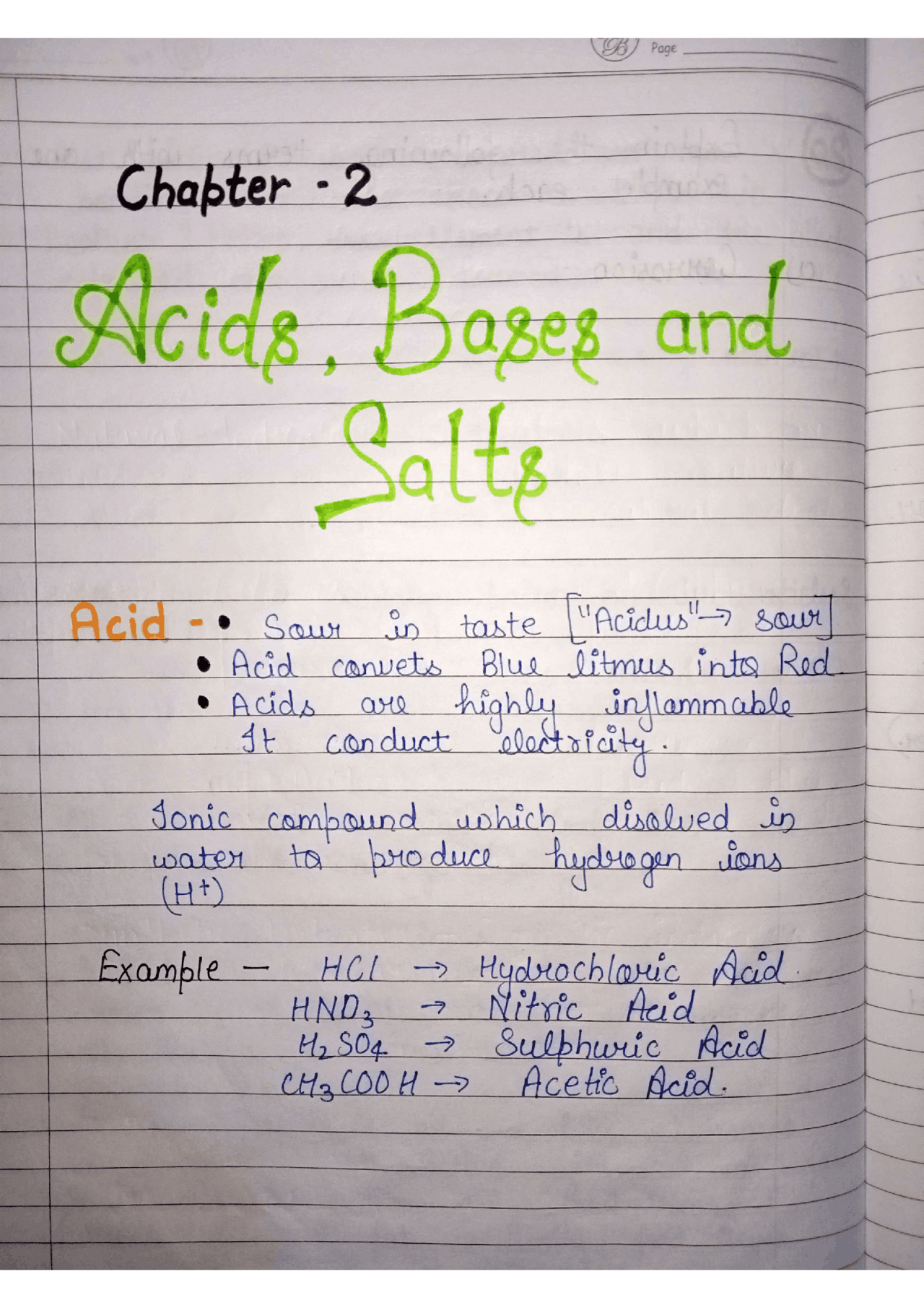 Acids , bases and salts and their properties | Study notes Chemistry ...