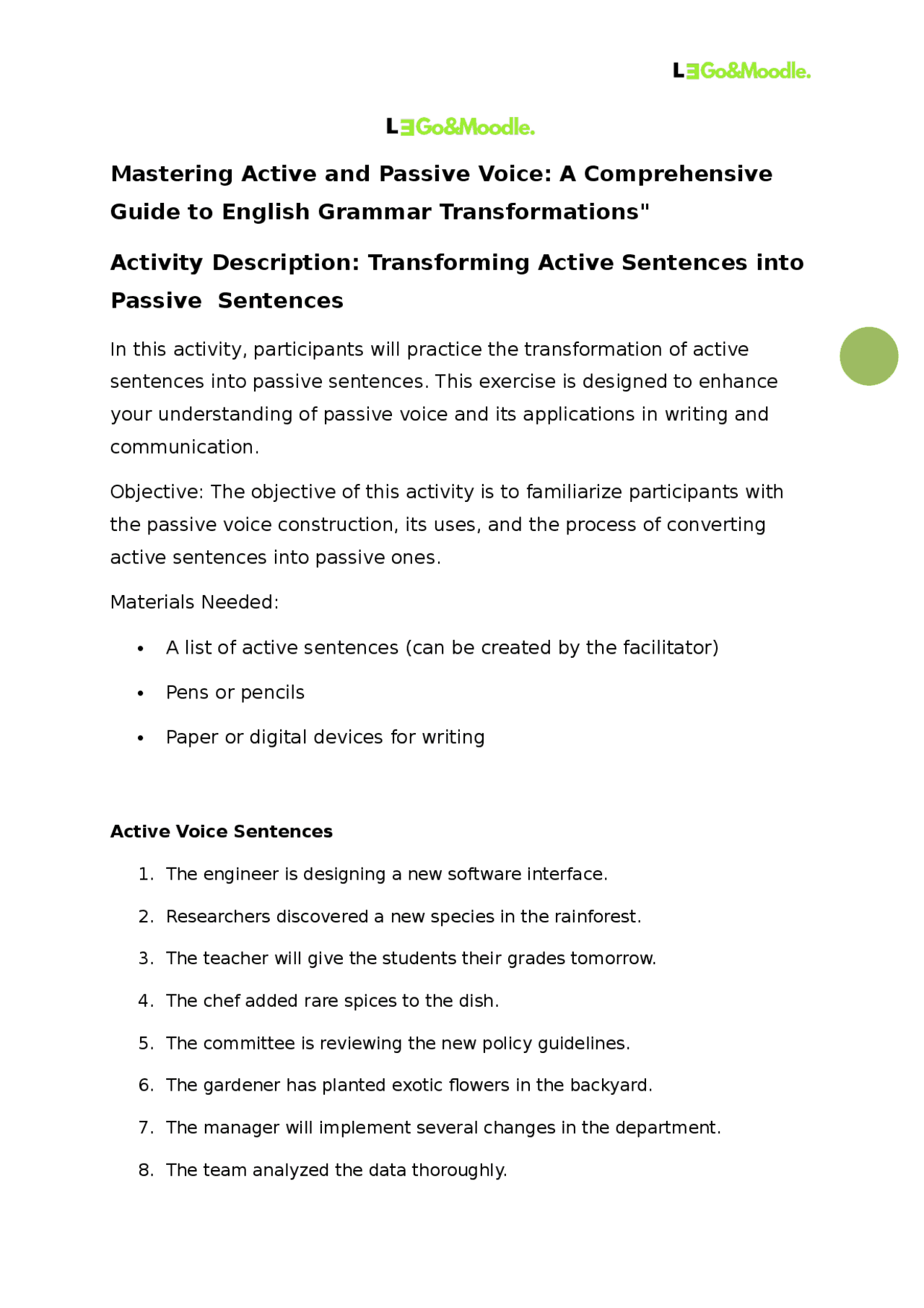 Mastering Active and Passive Voice: A Comprehensive Guide to English ...