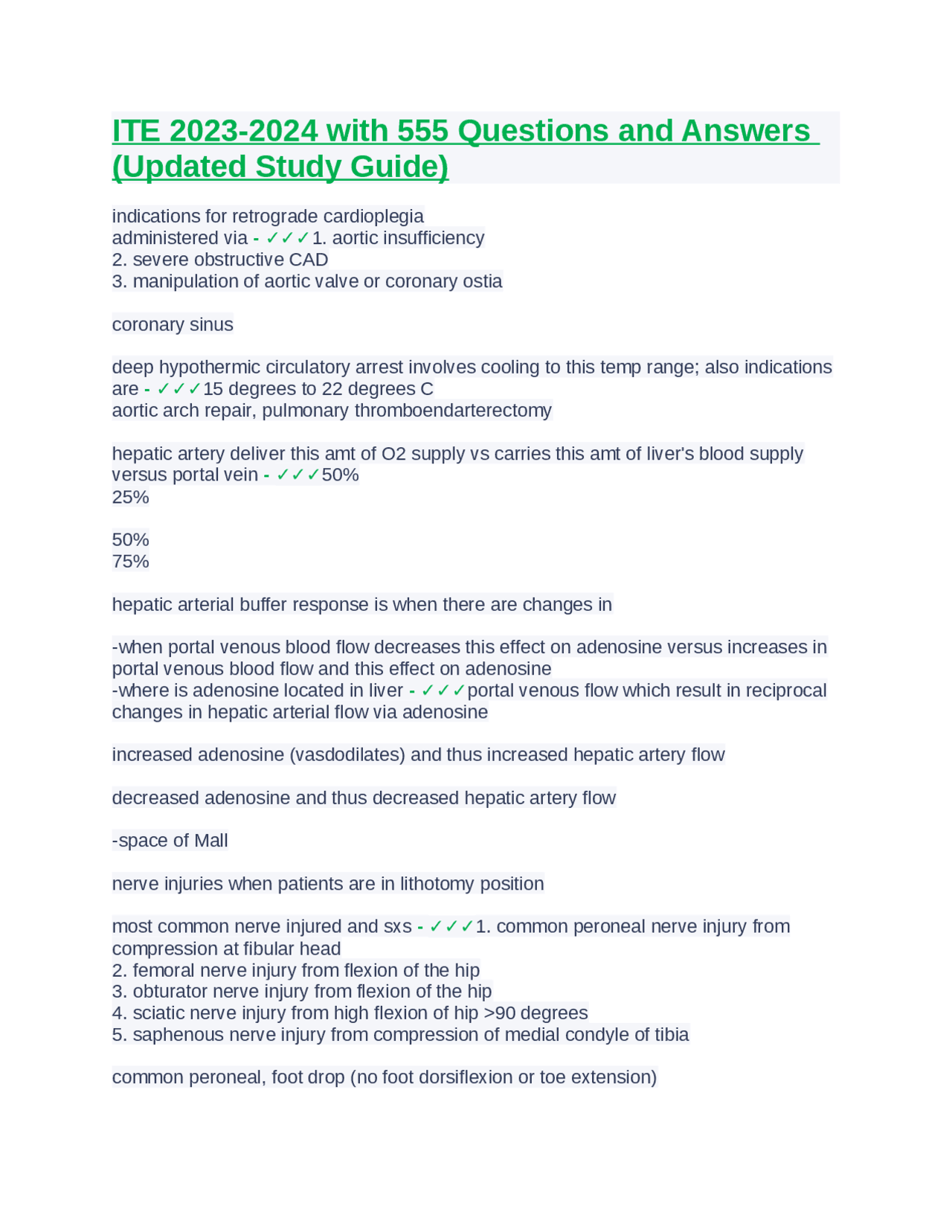 ITE 2023-2024 with 555 Questions and Answers (Updated Study Guide ...