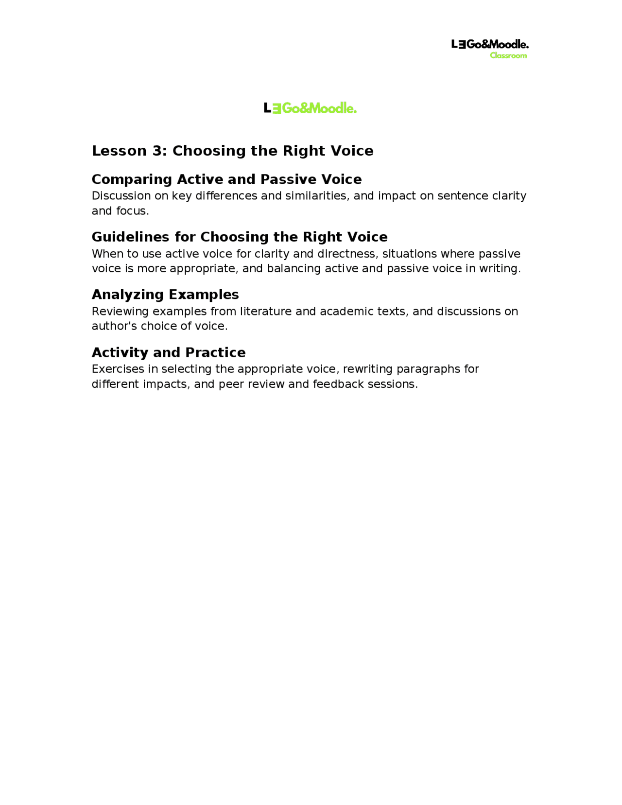 Grammar lesson: How to choose the right voice | Study notes Technical ...