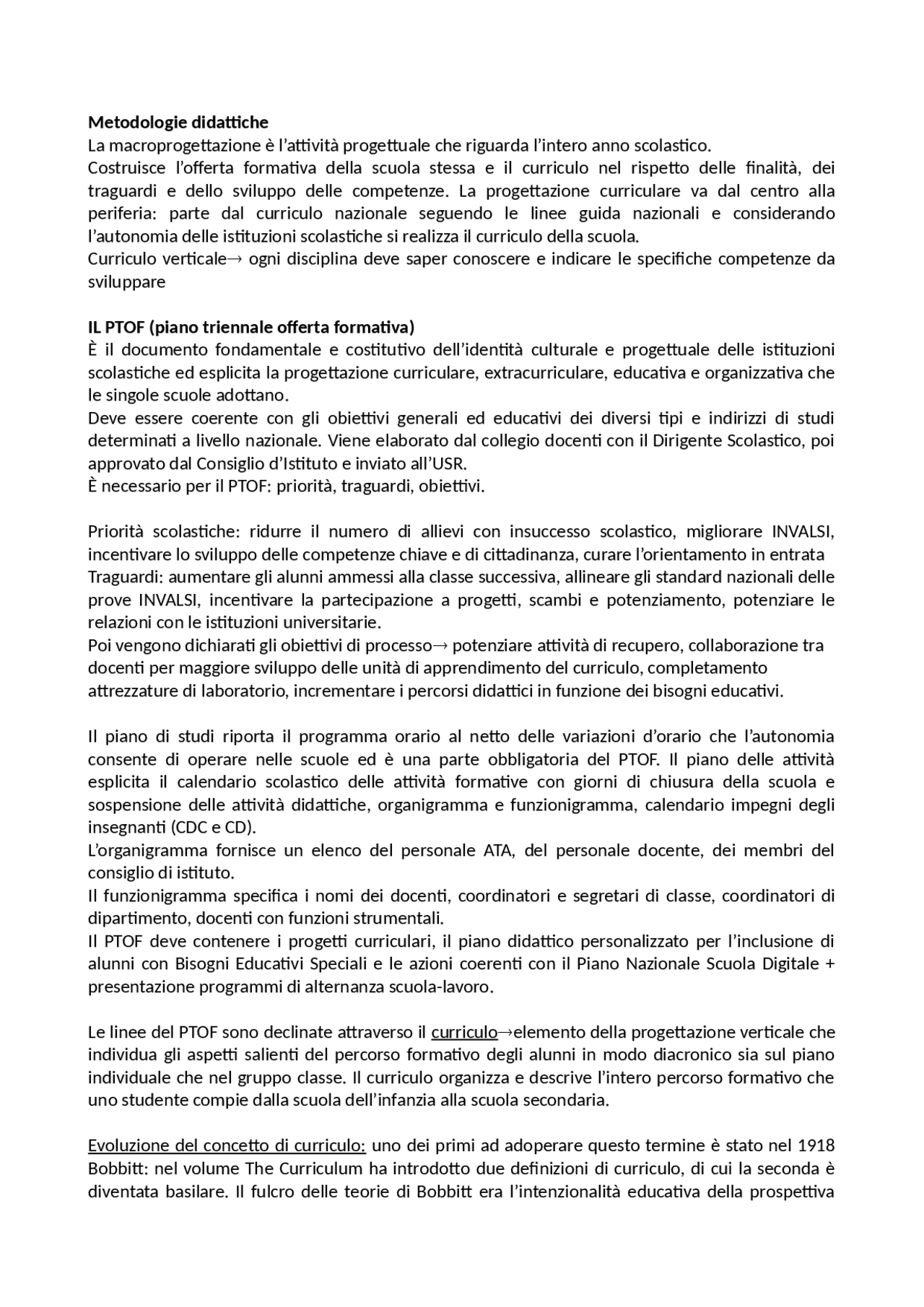 Metodologie didattiche | Schemi e mappe concettuali di Didattica Pedagogica | Docsity