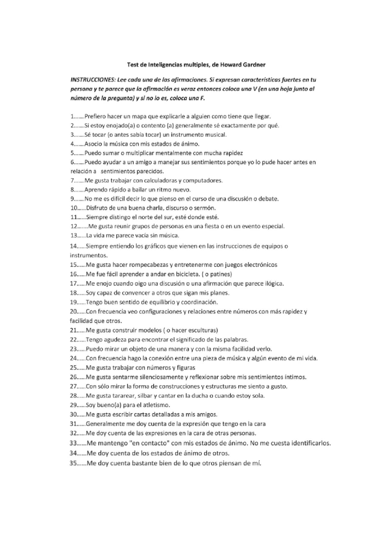test de inteligencia multiples de howard gardner | Guías, Proyectos ...