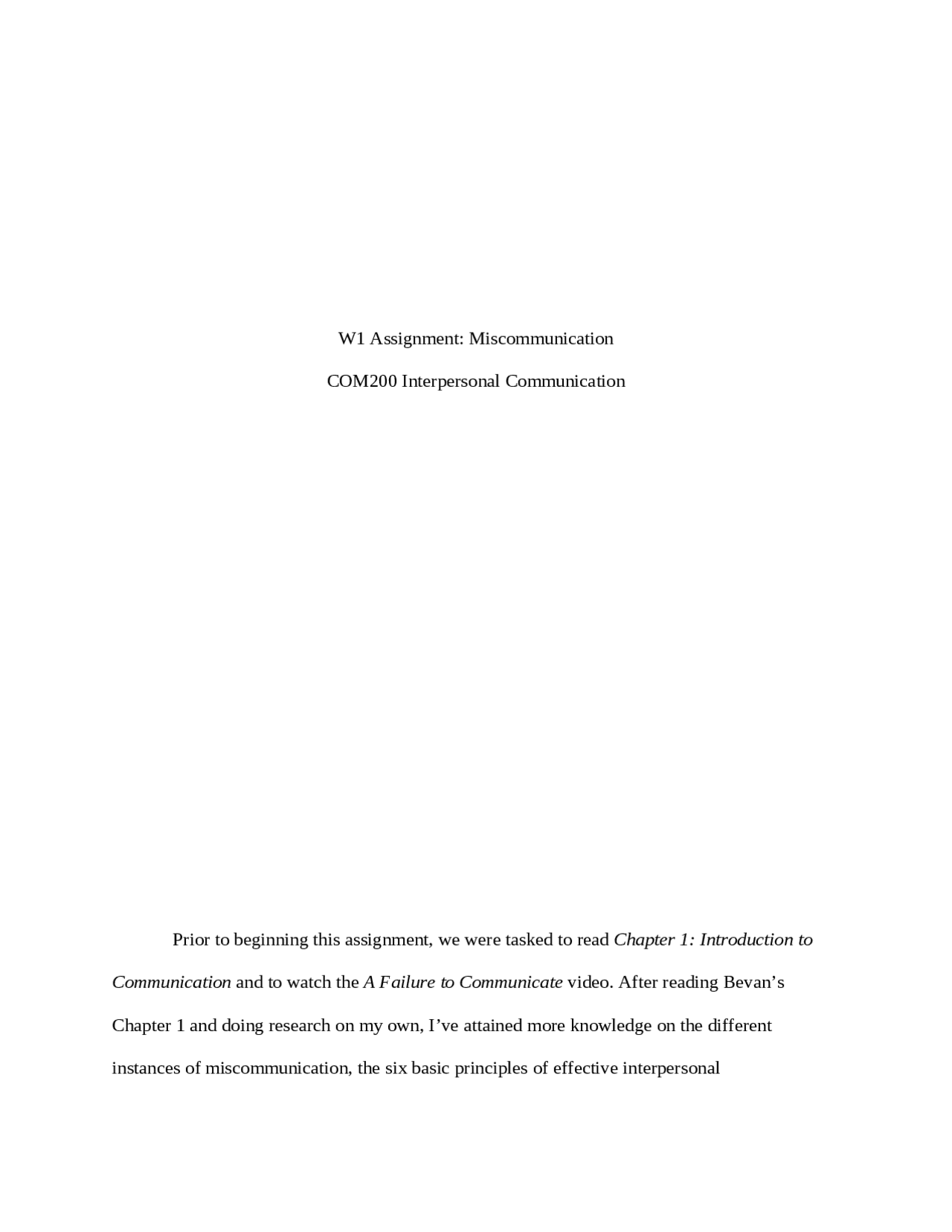 Miscommunication in Interpersonal Communication | Thesis Computer Communication Systems | Docsity