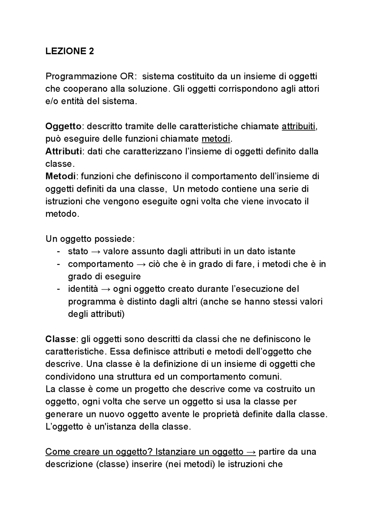 Lezione 2 Java linfo | Dispense di Programmazione Orientata agli Oggetti | Docsity
