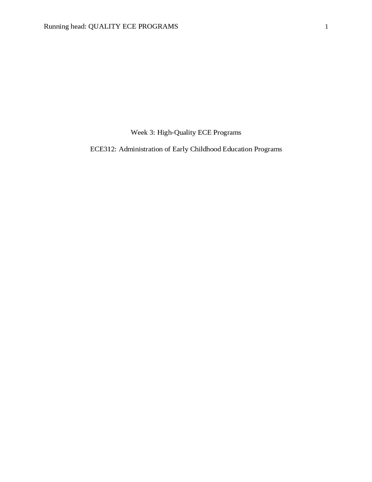 High-Quality ECE Programs | Thesis Accounting | Docsity