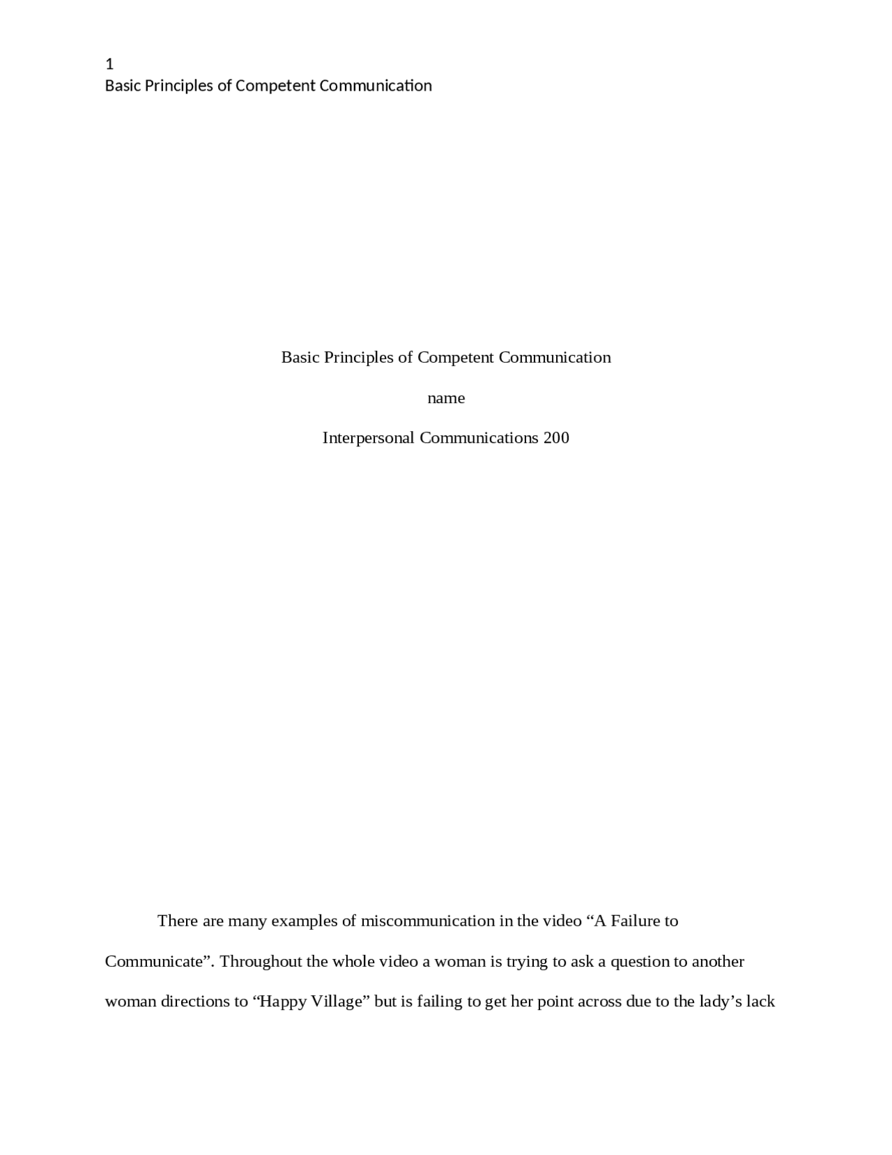 Basic Principles of Competent Communication | Thesis Computer Communication Systems | Docsity