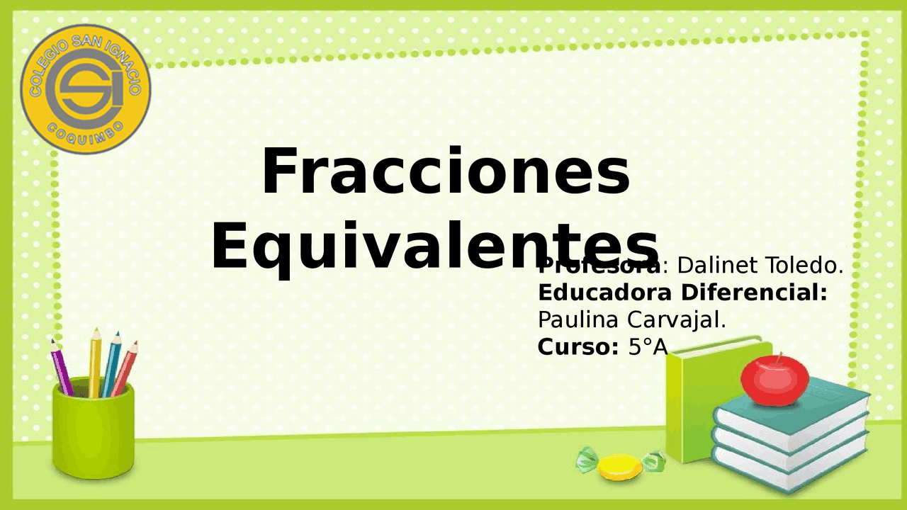 Apuntes sobre Fracciones Equivalentes | Diapositivas de Matemáticas ...