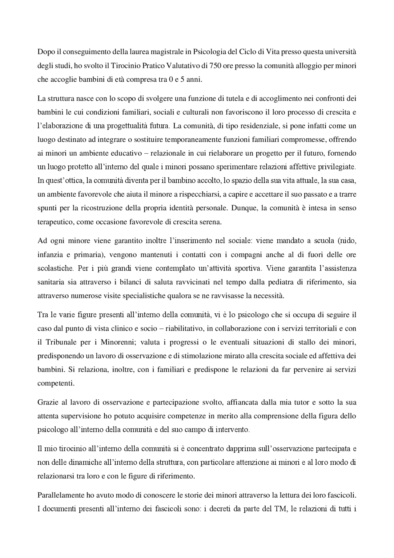 Prova Pratico Valutativa (PPV) - Esperienza di tirocinio | Tesi di ...