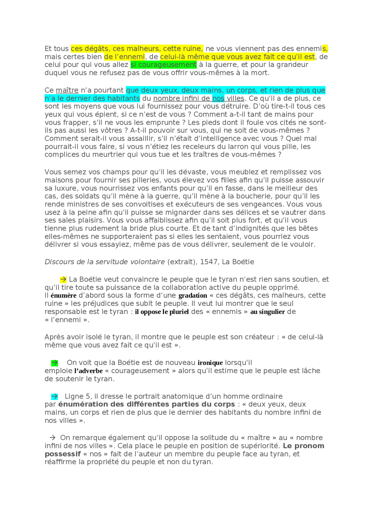 An analysis of a text in french | Essays (high school) French | Docsity