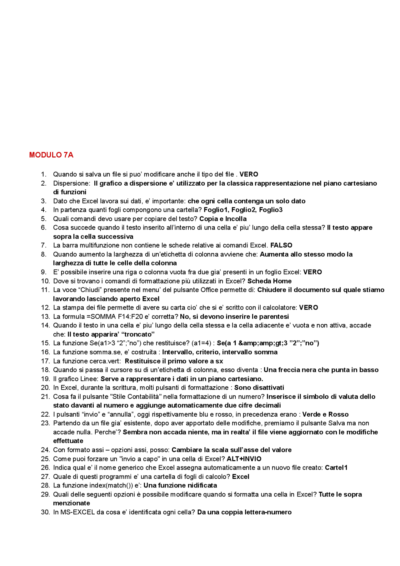 PANIERE EIRSAF-FULL MODULO 7 (AGGIORNATO 2024) | Panieri di Informatica | Docsity