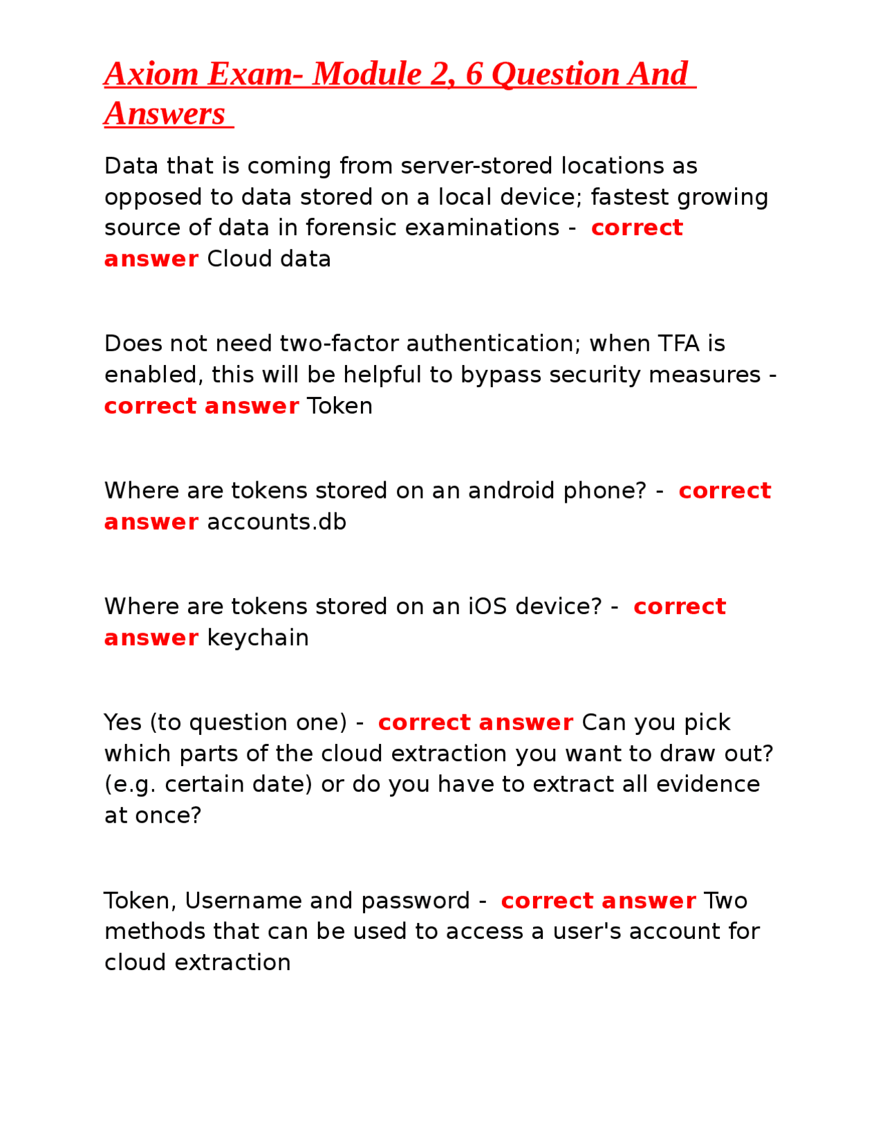 Axiom Exam- Module 2, 6 Question And Answers | Exams Marketing Business ...