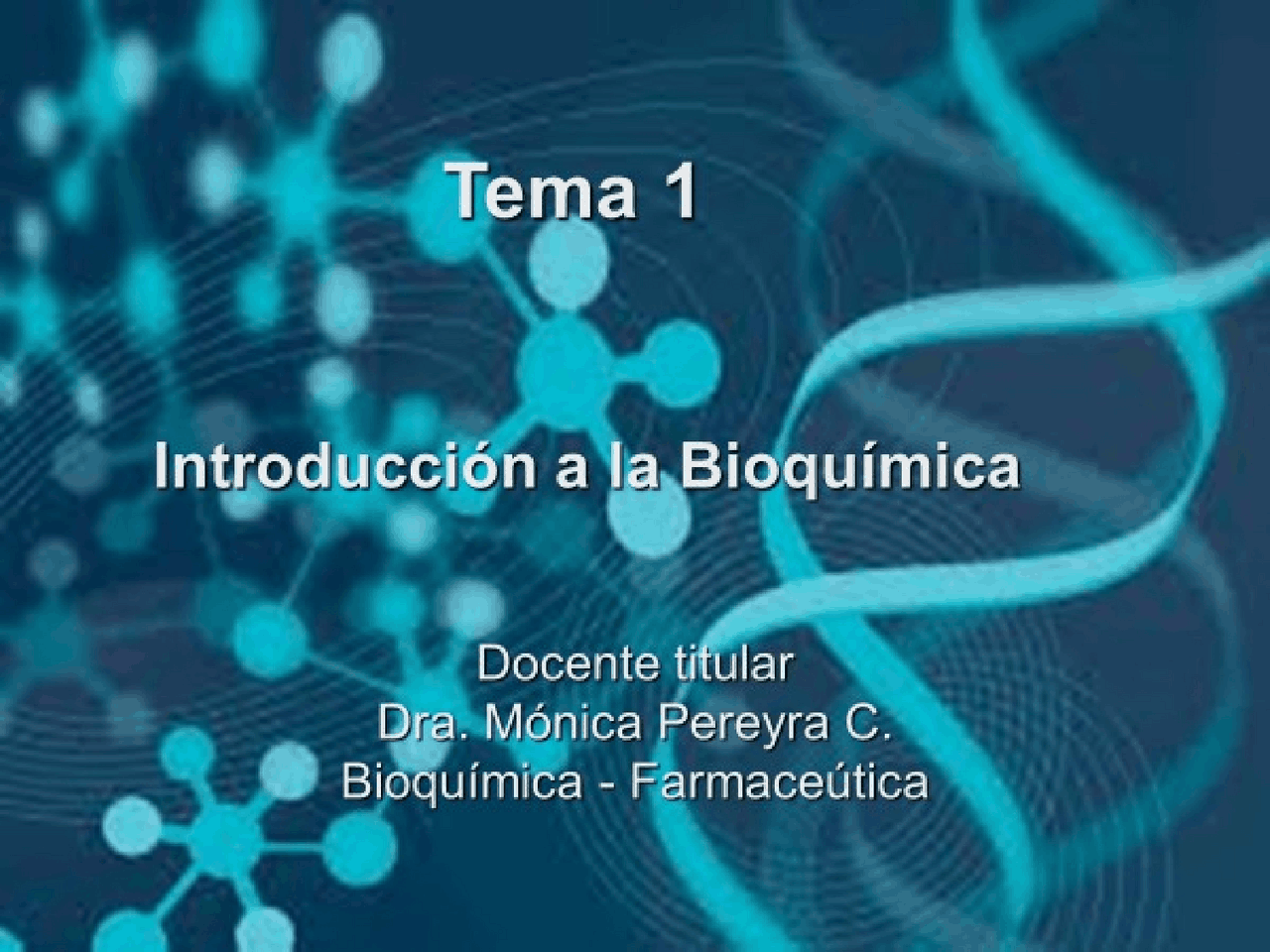 INTRODUCCIÓN A LA BIOQUÍMICA | Diapositivas de Bioquímica | Docsity