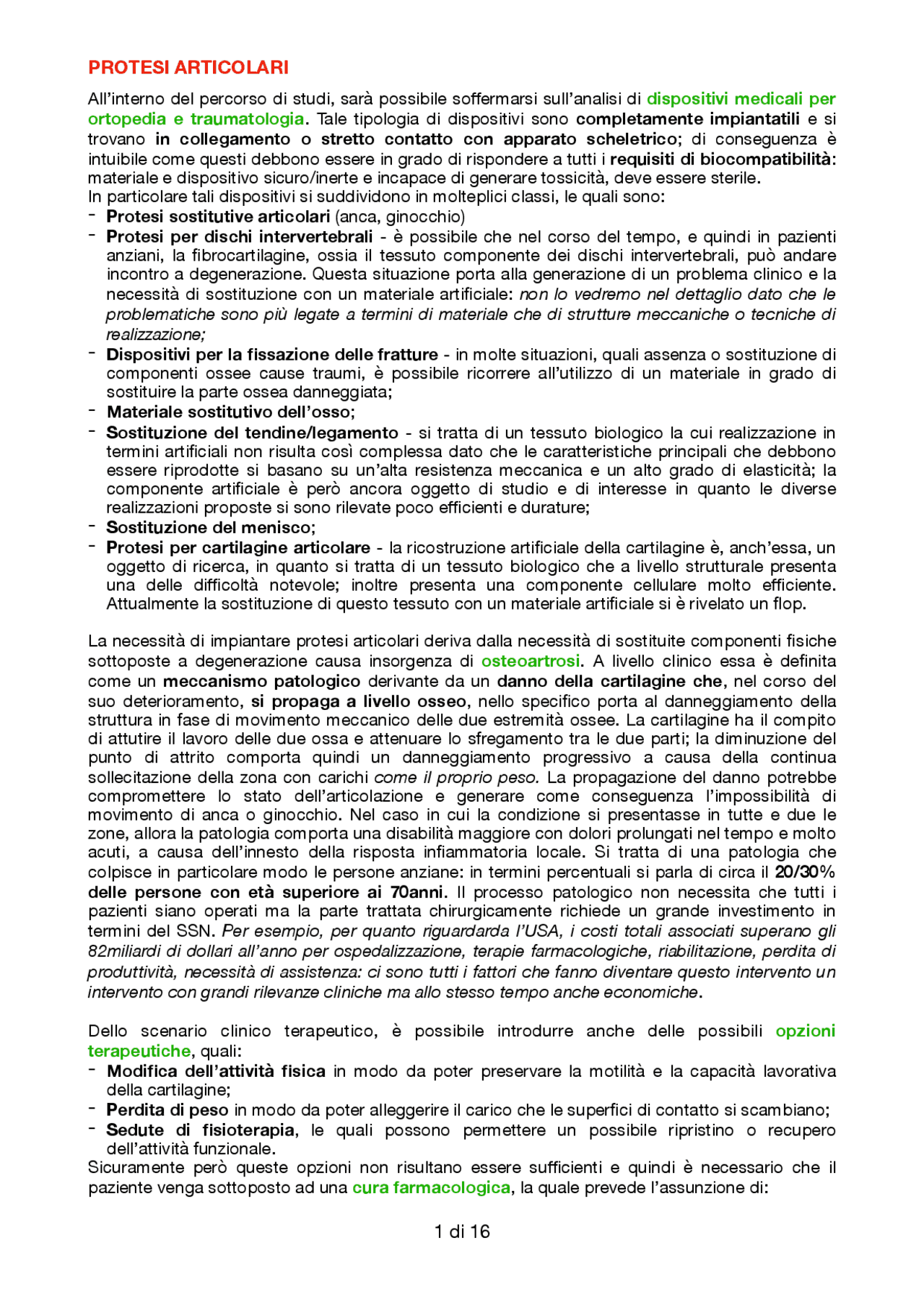 Dispositivi medicali e diagnostici - UNIBG - 4.Protesi articolari ...