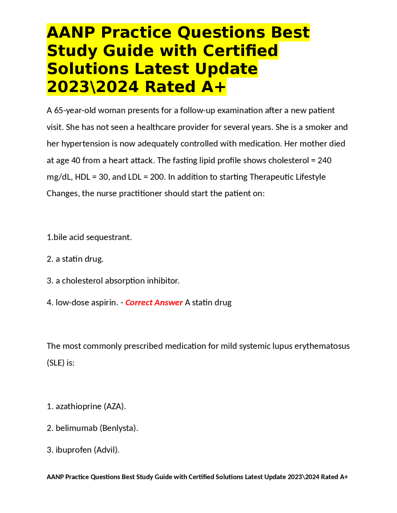 AANP Practice Questions Best Study Guide with Certified Solutions ...