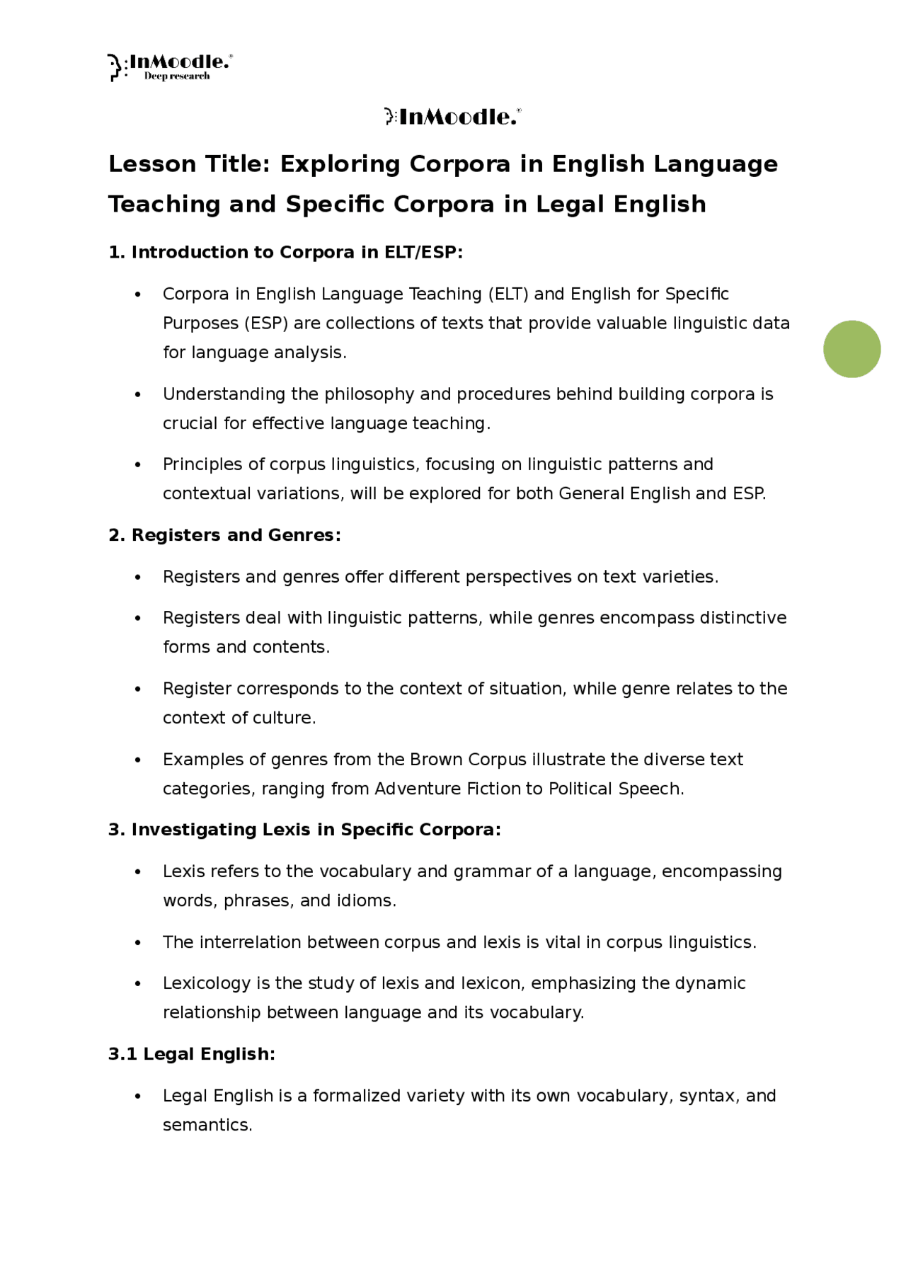 Exploring Corpora in English Language Teaching and Specific Corpora in ...