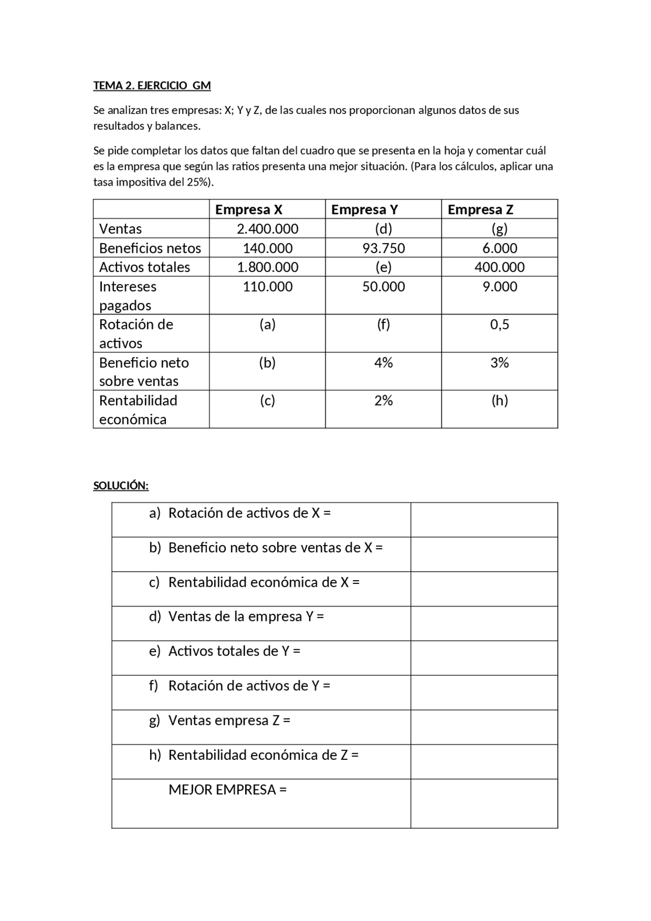 ejercicio 2 tema 2 gm | Ejercicios de Contabilidad Financiera | Docsity