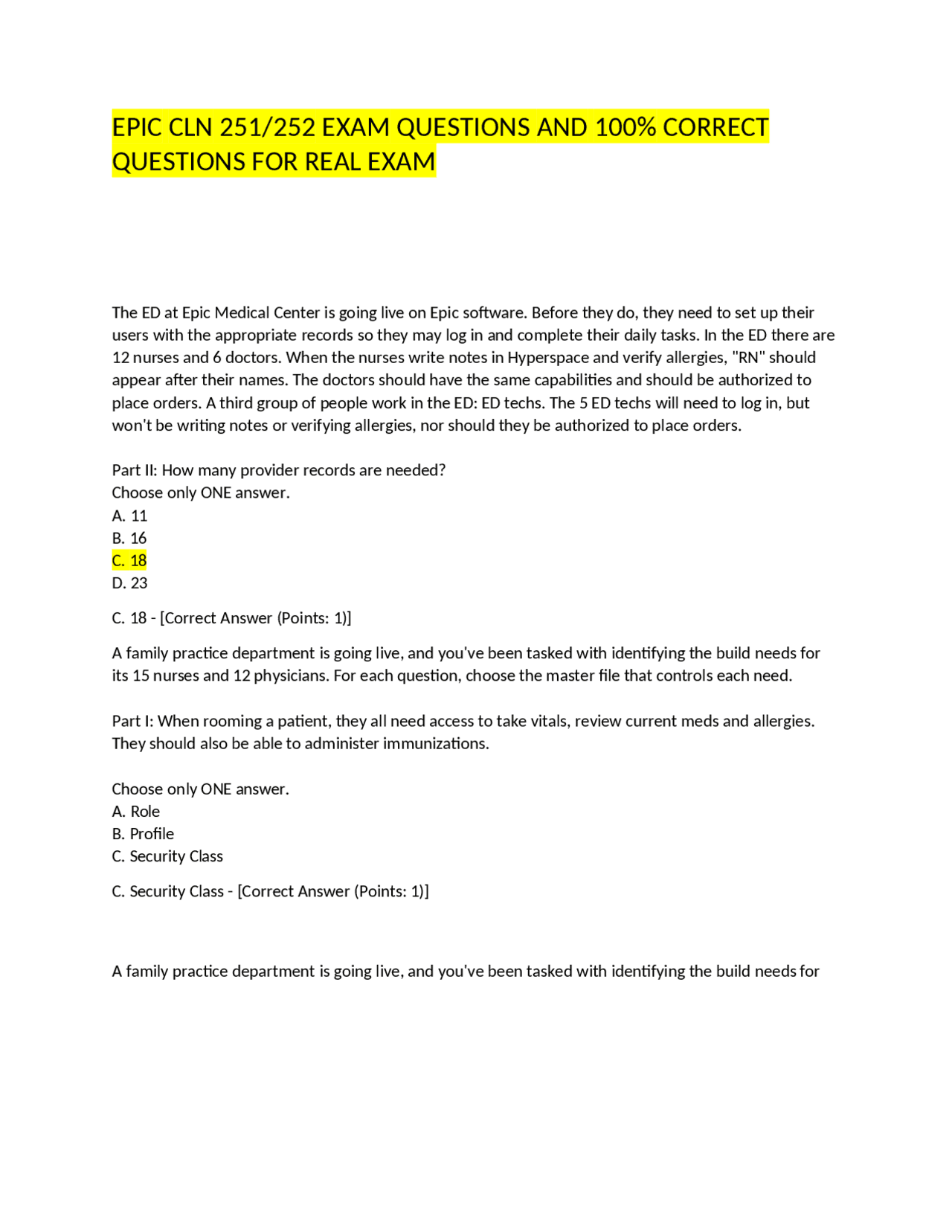 Epic Medical Center: User Setup and Configuration | Exams Computer Communication Systems | Docsity