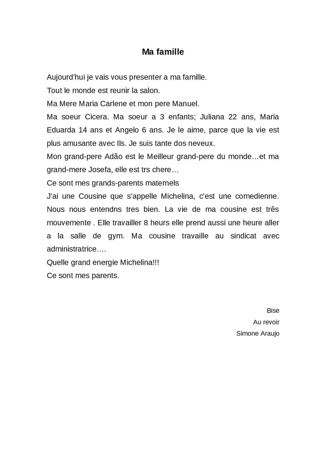 texto em frances basico para ler | Essays (high school) Law | Docsity