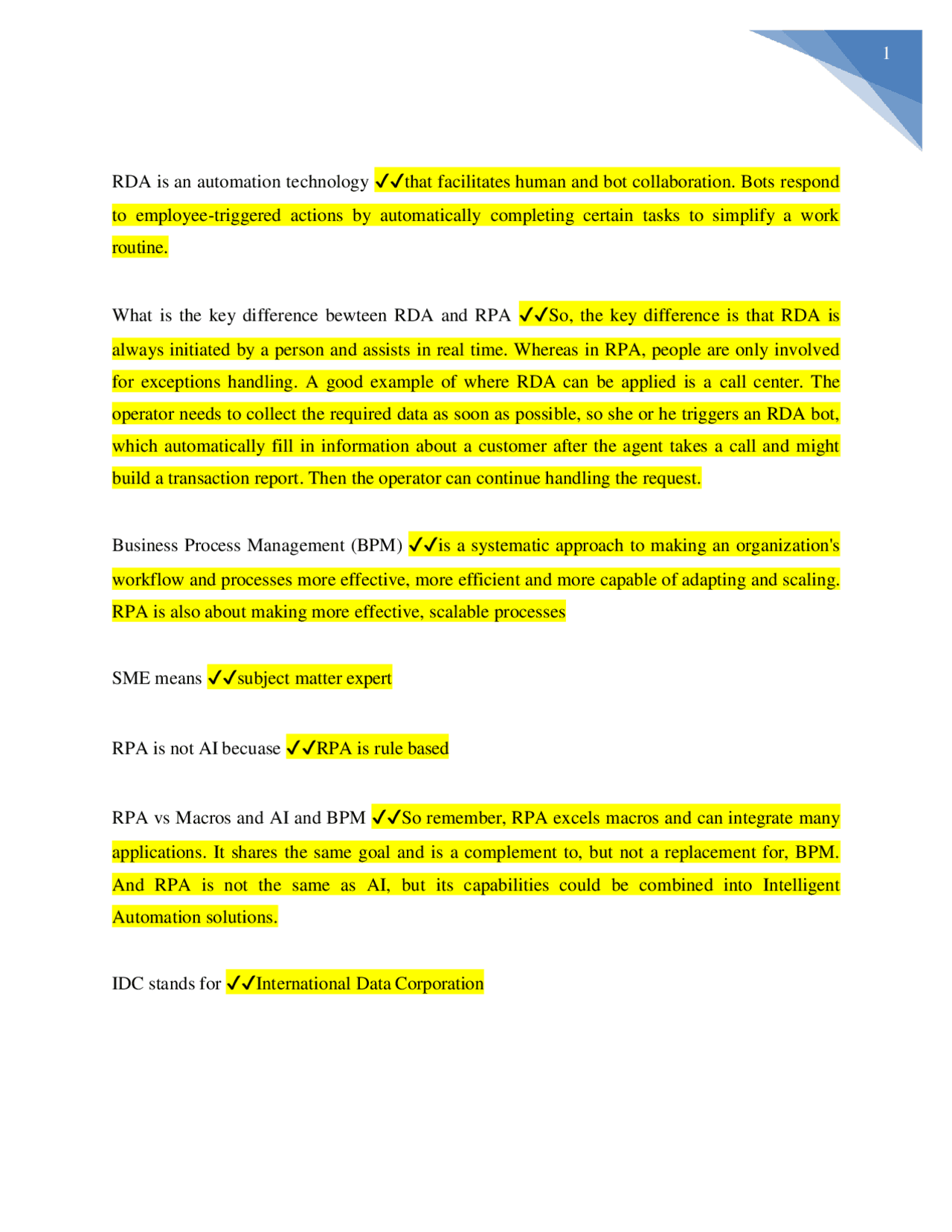 Automation Technologies and Their Applications | Exams Computer Science | Docsity