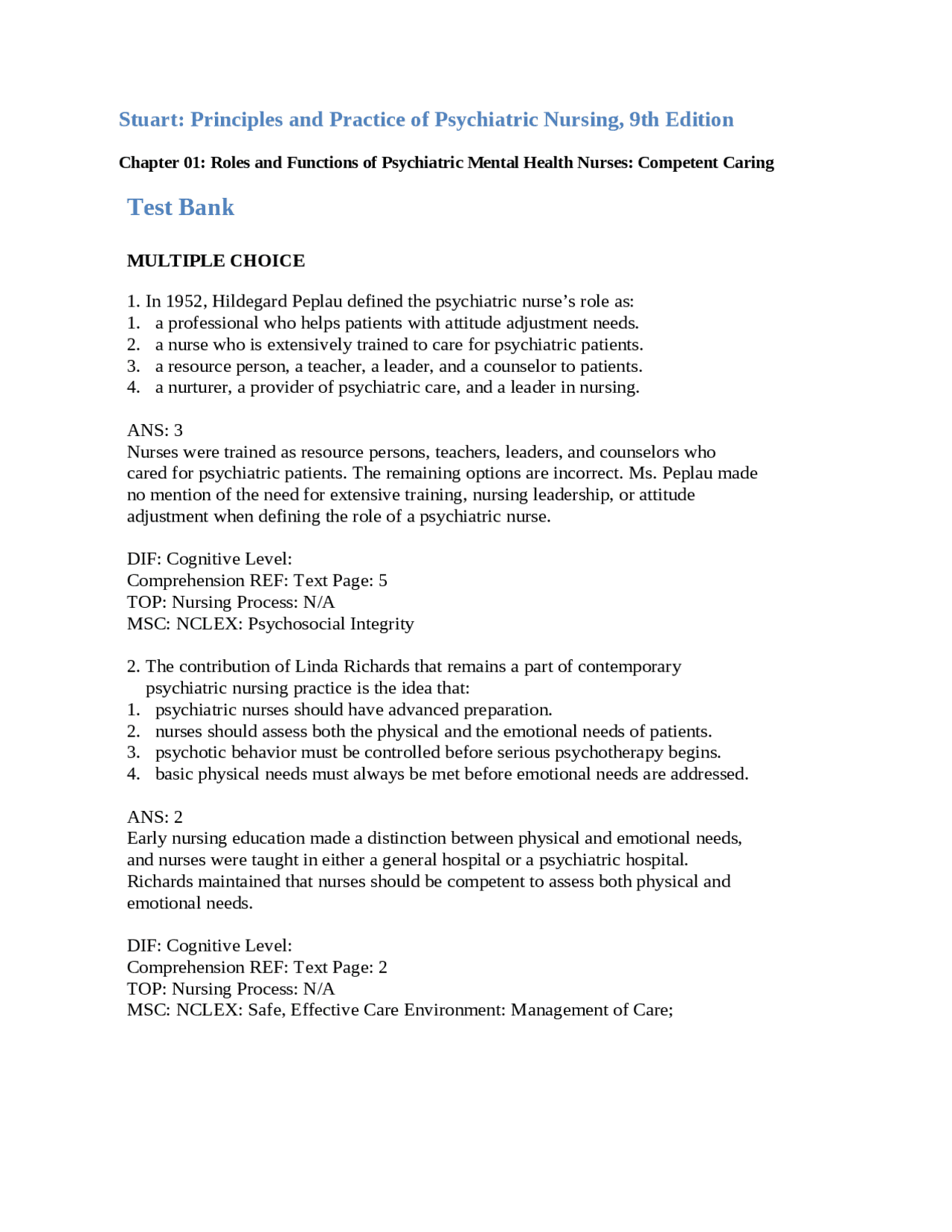 Stuart: Principles and Practice of Psychiatric Nursing, 9th Edition ...