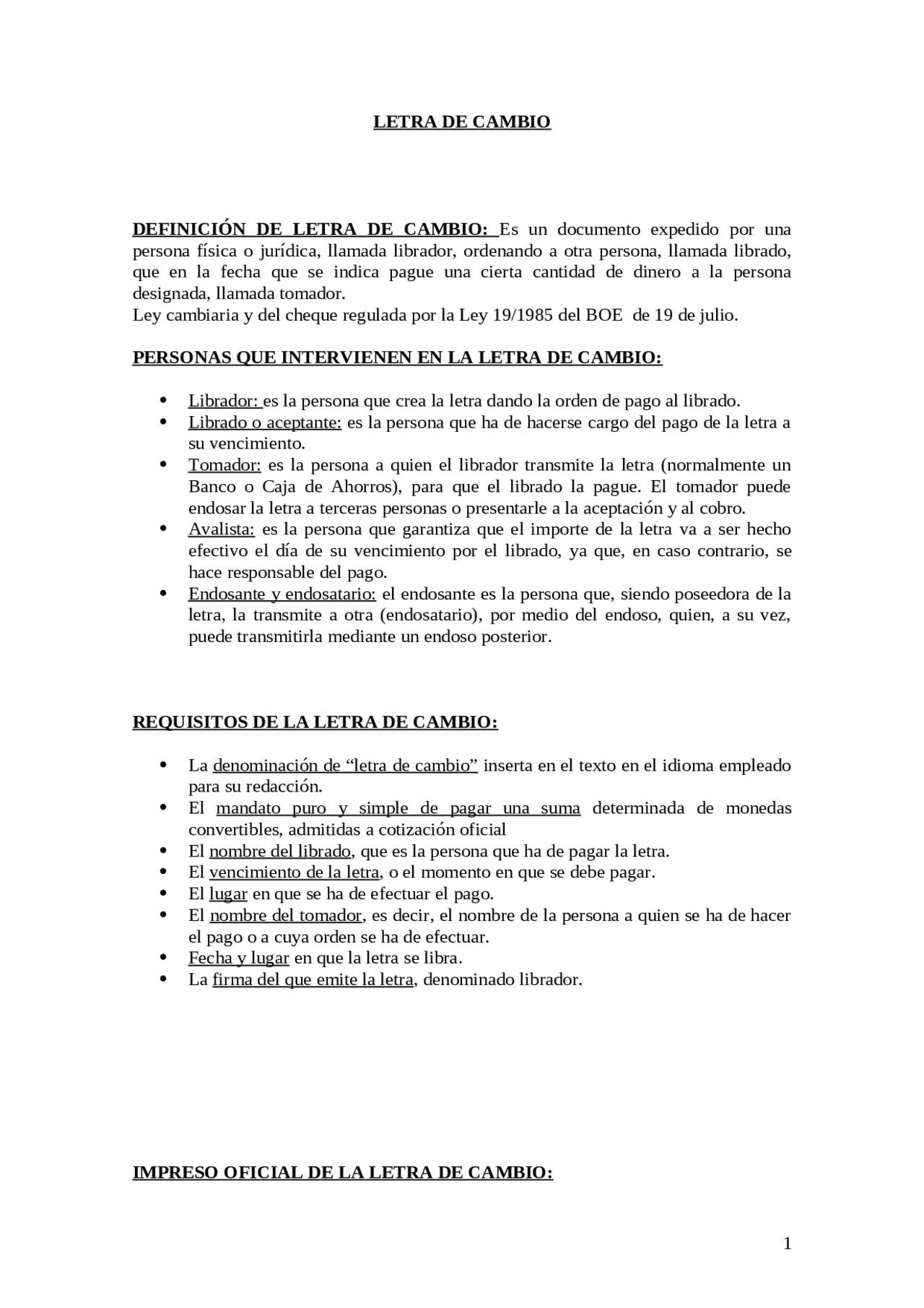 Letra de Cambio: Definición, Personas Involucradas, Requisitos y ...