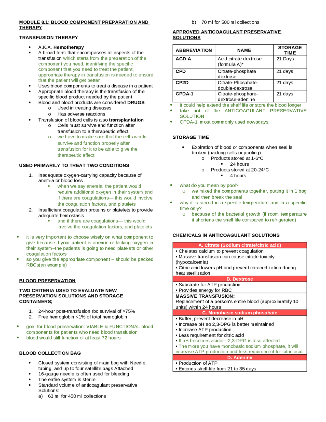 Blood Bank/ ISBB Notes | Study notes Health sciences | Docsity