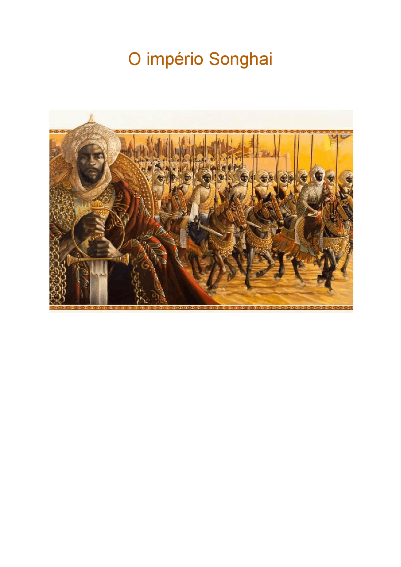 O Império Songhai (história africana) | Manuais, Projetos, Pesquisas ...