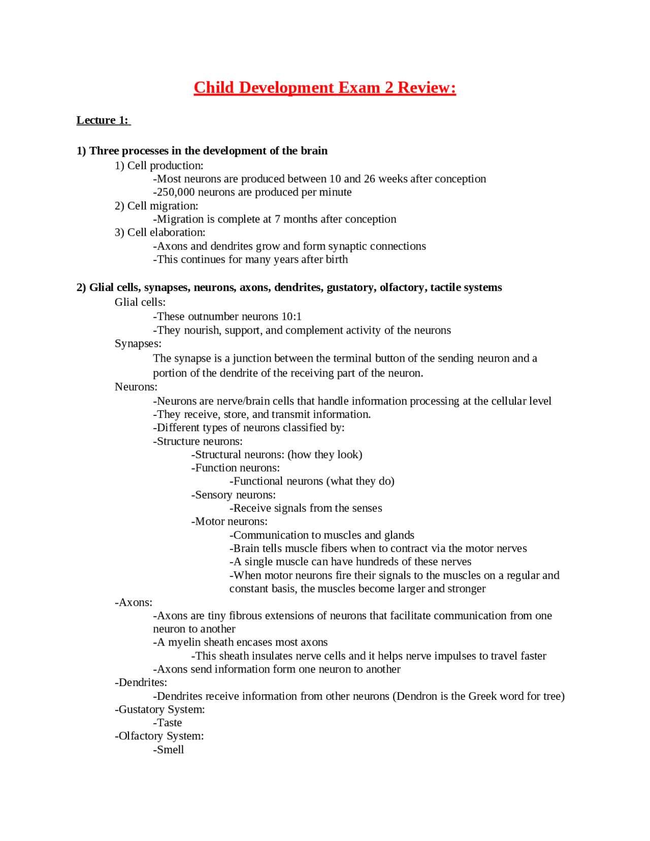 Child Development Exam 2 Review | Study Guides, Projects, Research ...