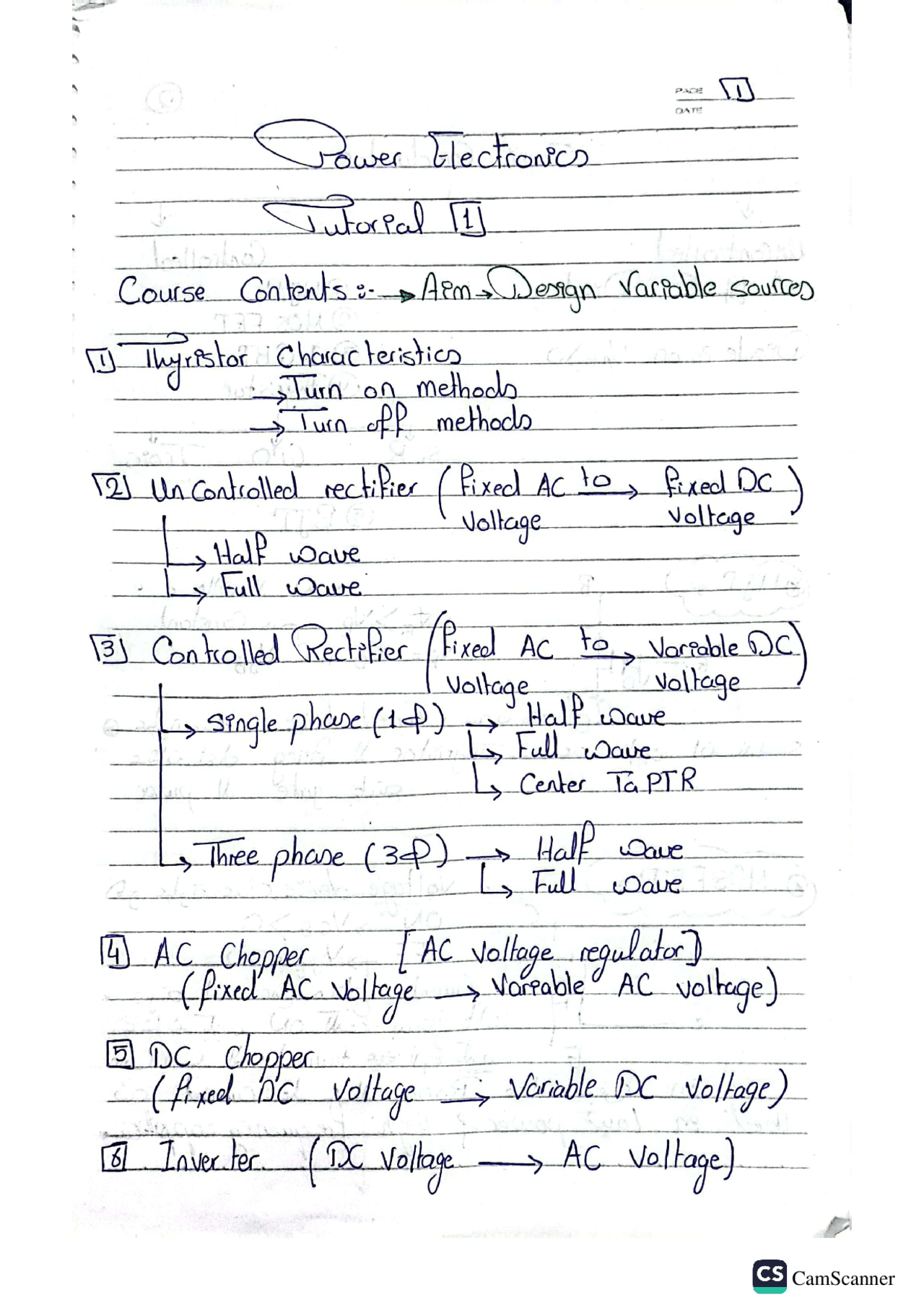 Power Electronics Switches | Study notes Power Electronics | Docsity