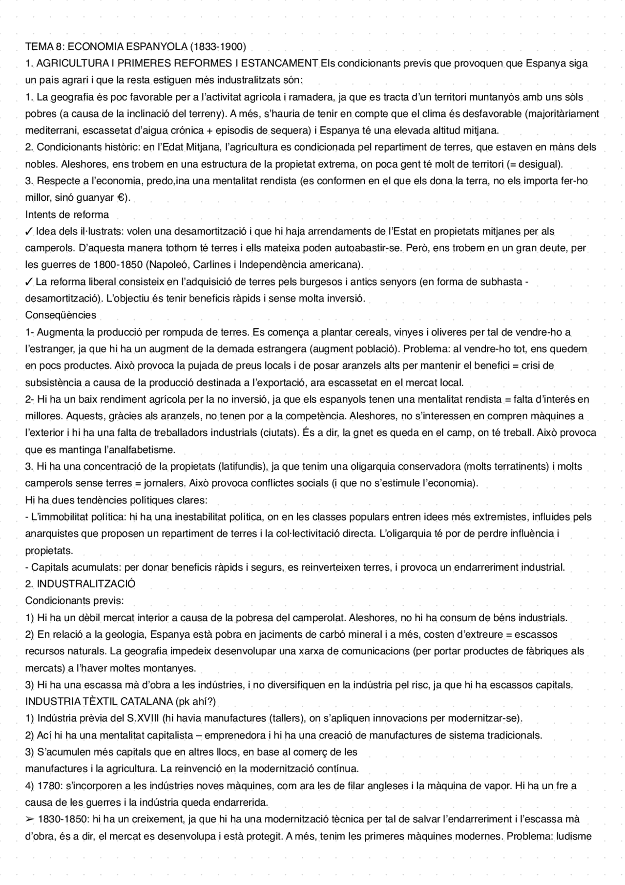 Tema 8, Transformaciones Economías y Sexenio Democratico | Esquemas y mapas conceptuales de ...
