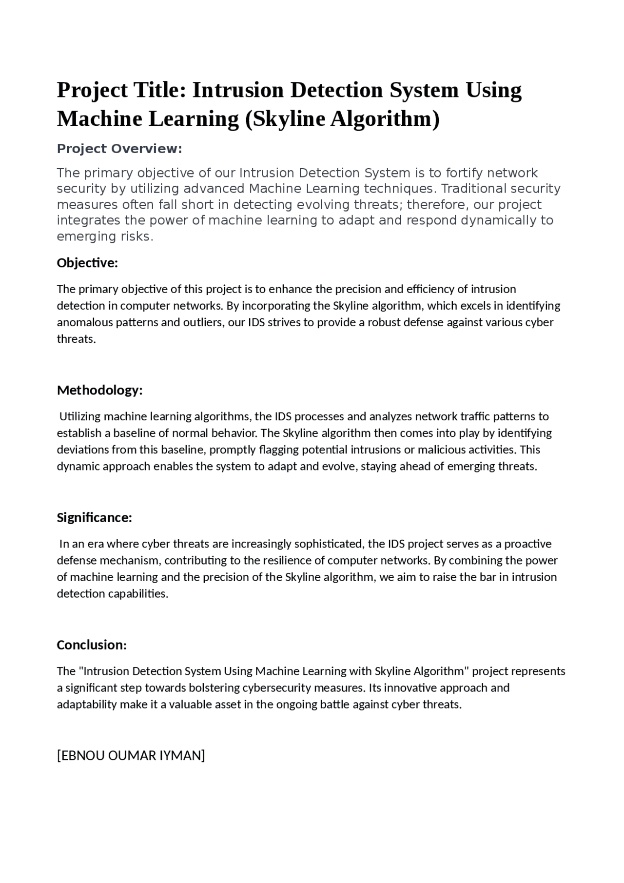 Simple Intrusion Detection System Ids With Skyline Algorithm Cheat Sheet Law Docsity 