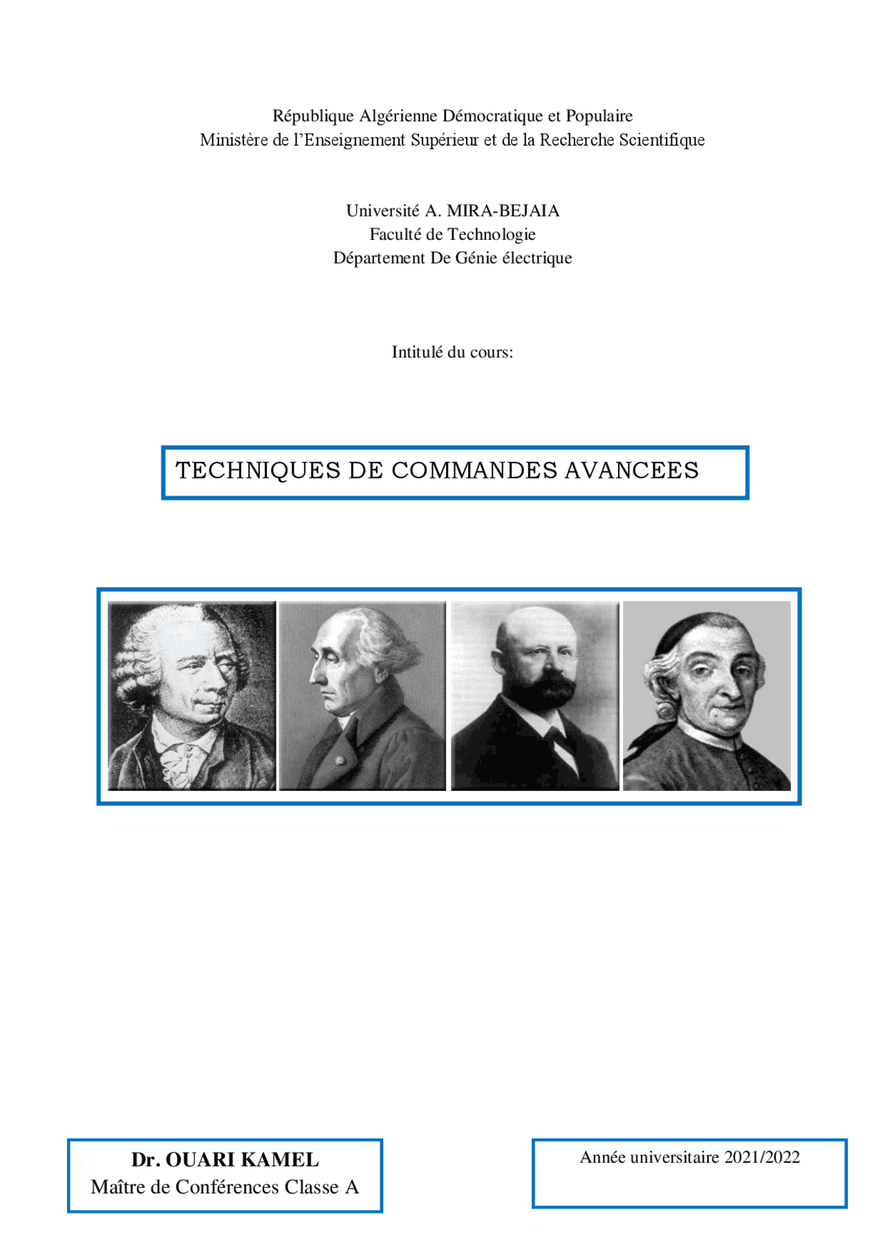 TECHNIQUES DE COMMANDES AVANCEES vol 2 | Slides Computer science | Docsity