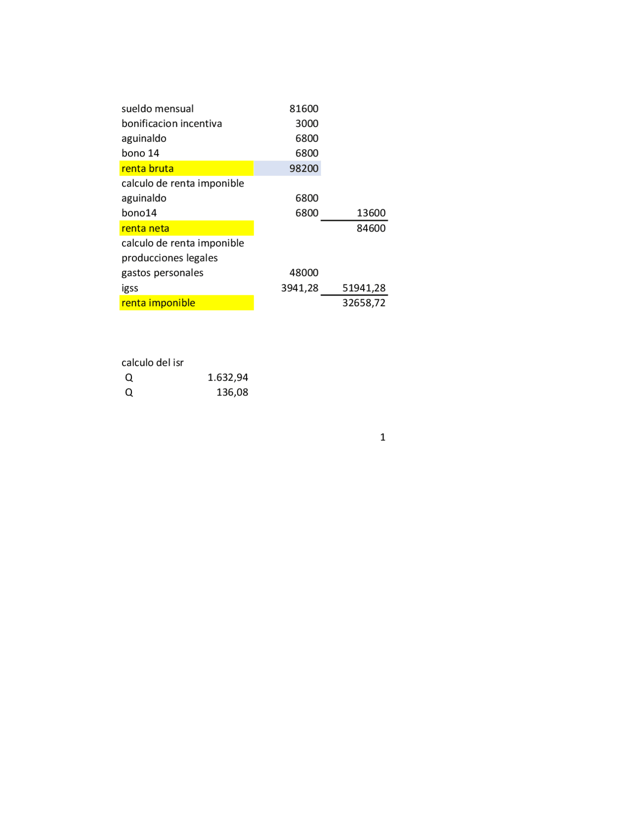 planilla mensual guatemala | Apuntes de Matemáticas | Docsity