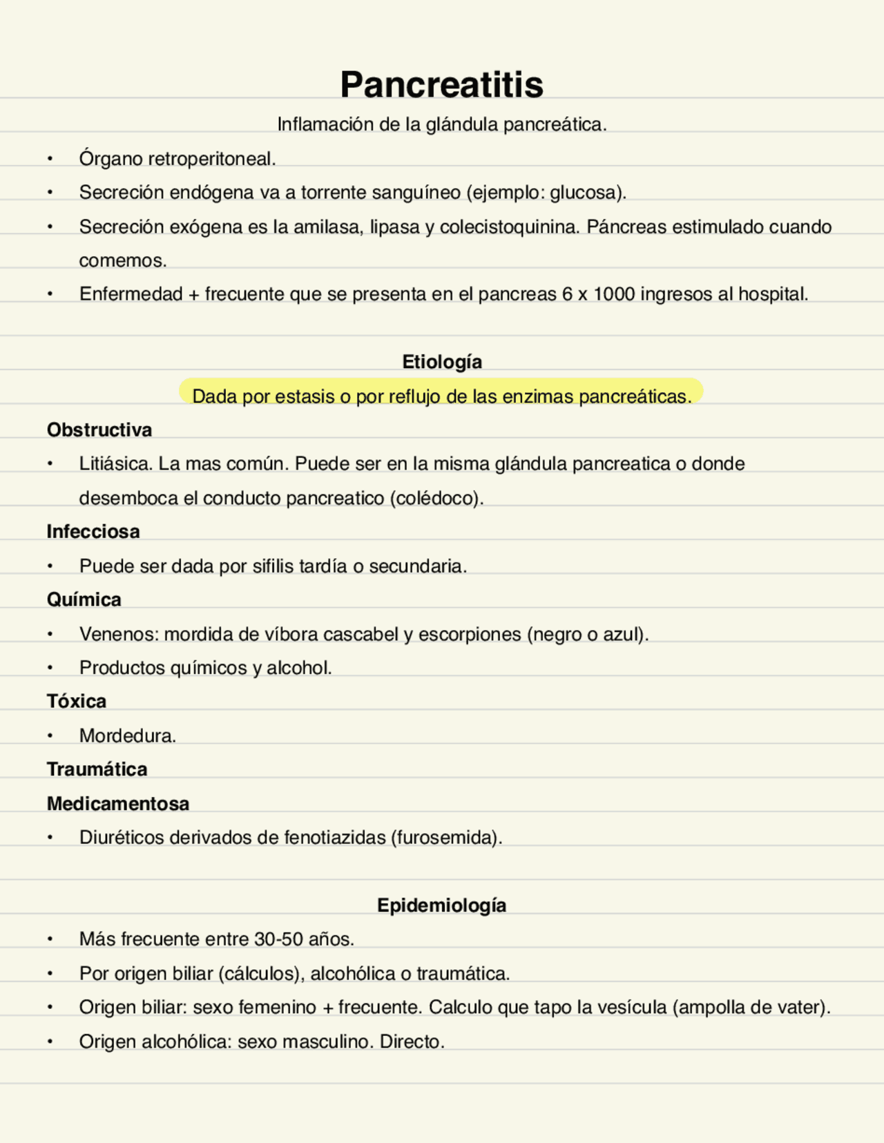 Pancreatitis: Causas, Sintomatología y Tratamiento | Apuntes de ...