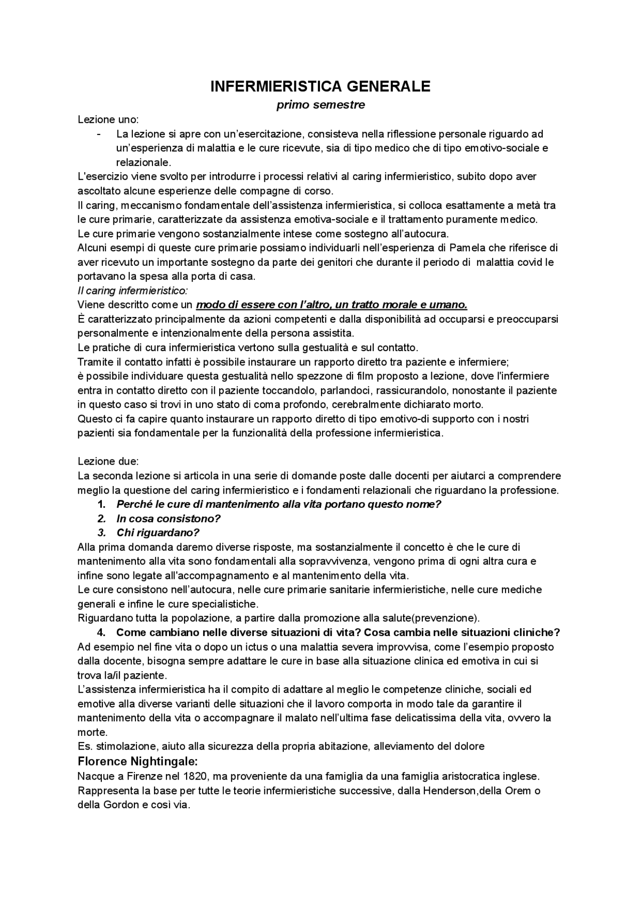 infermieristica generale e teorie del nursing | Schemi e mappe ...