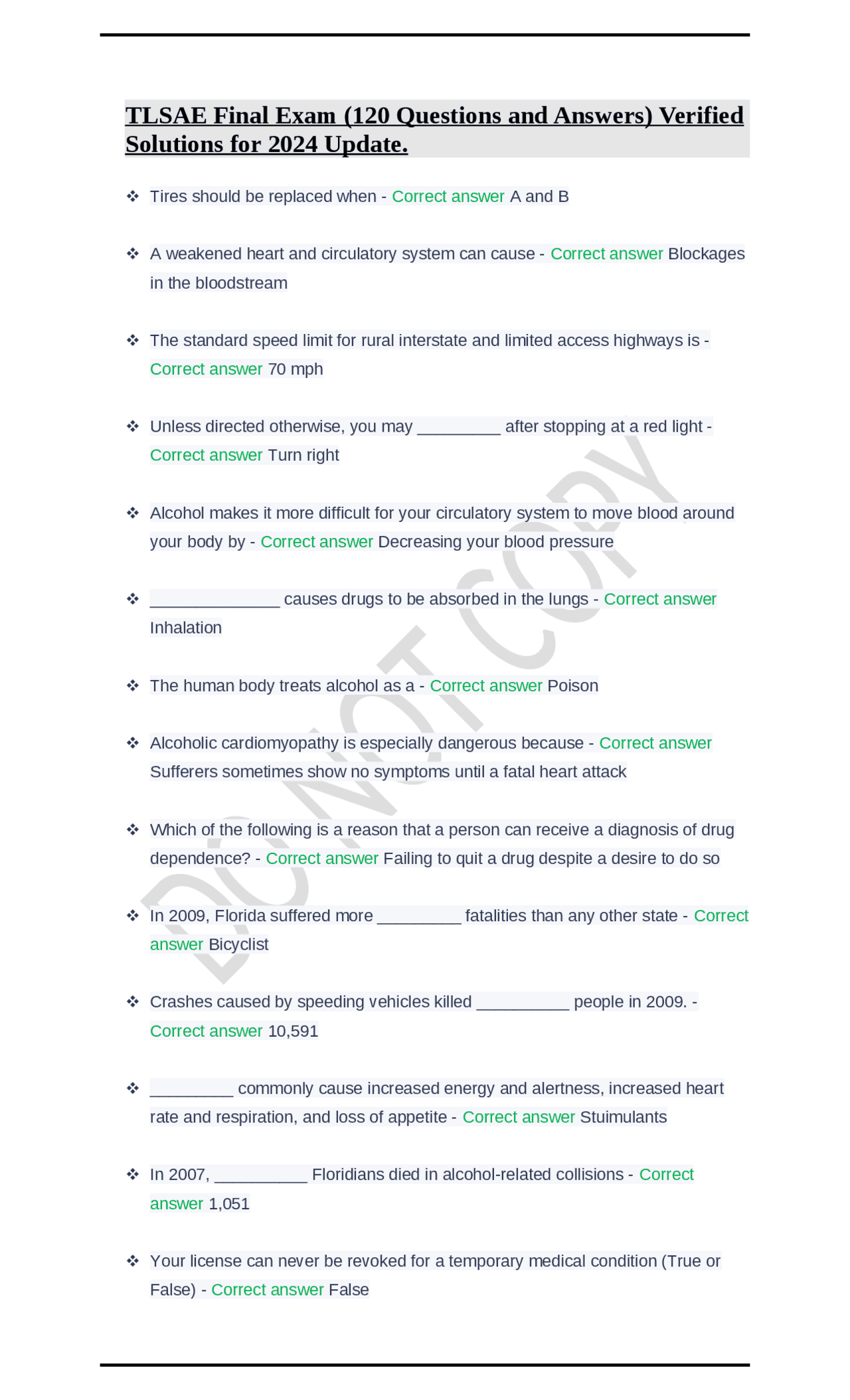 Tlsae Final Exam Questions And Answers Exams Techniques And Instrumentation For Biochemistry